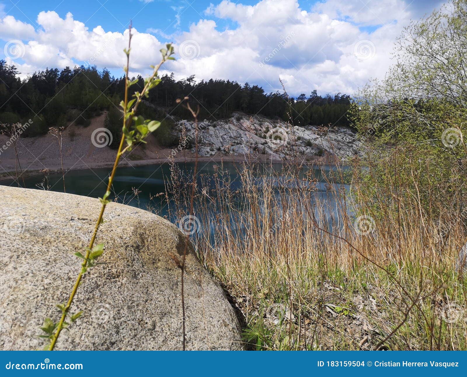Quarry filled with water stock photo. Image of water - 183159504