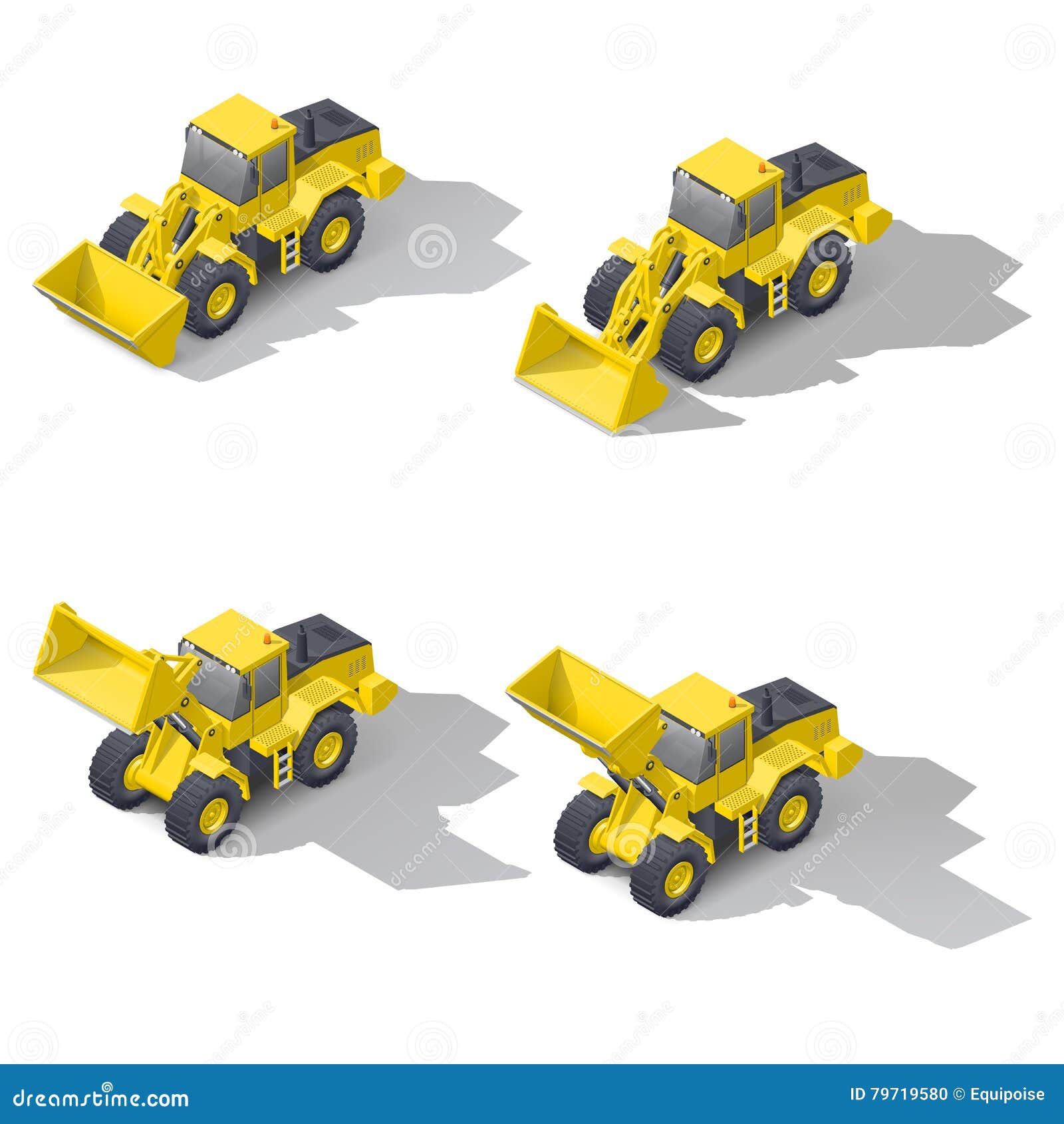 Quarry Front Loader with a Different Position of the Bucket Stock ...