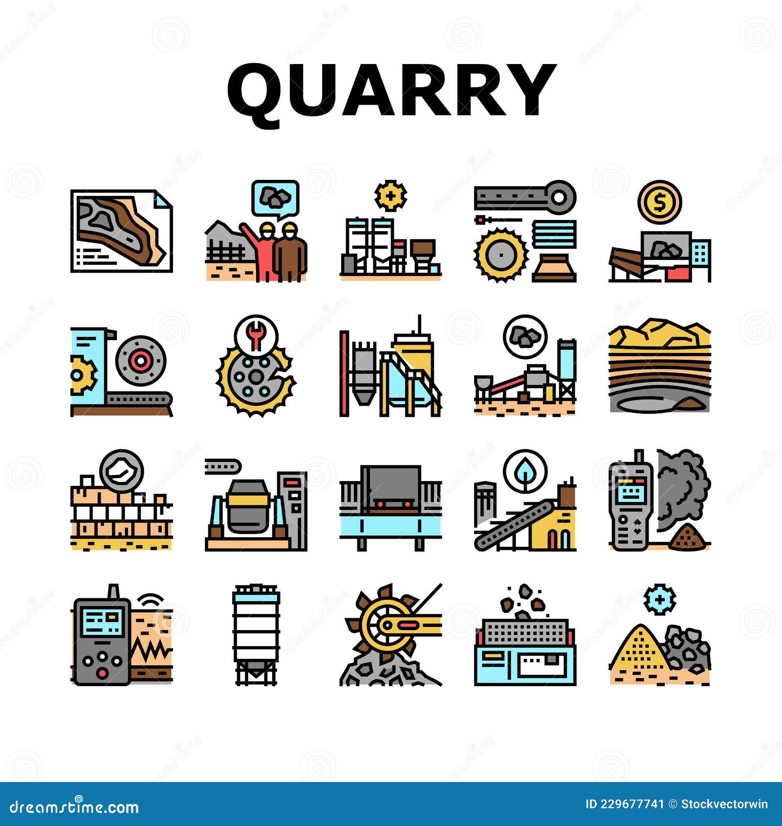 Machine Vibration Compaction Of Soil Vector Illustration ...