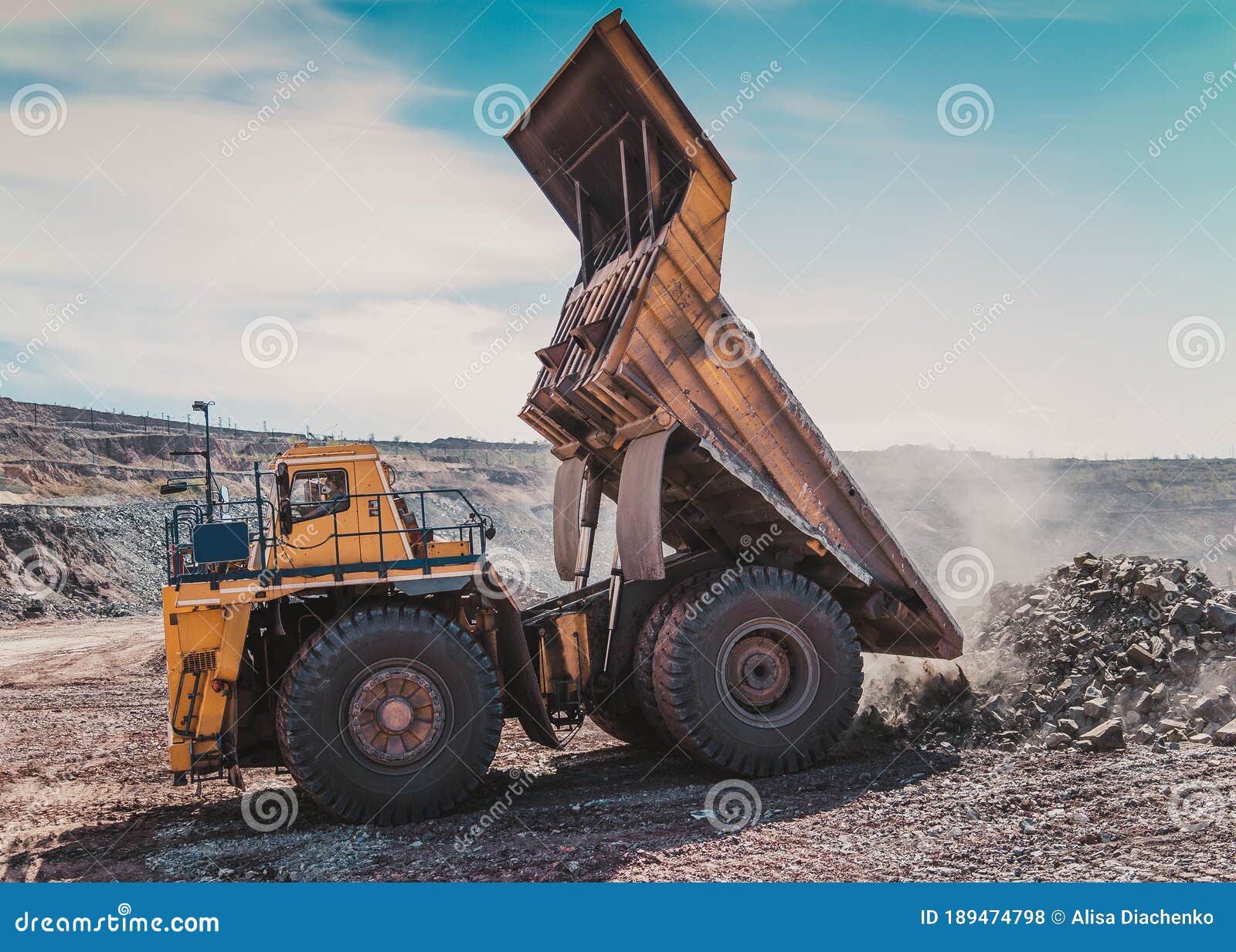 Quarry Mining in a Quarry by Machines Stock Photo - Image of industrial ...