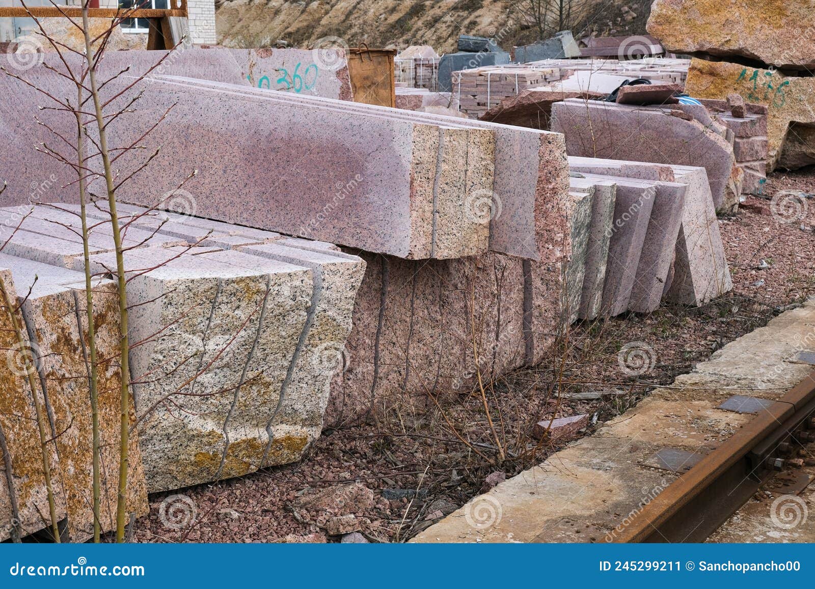 Quarry with Mining and Stone Production. Stock Image - Image of faucet ...
