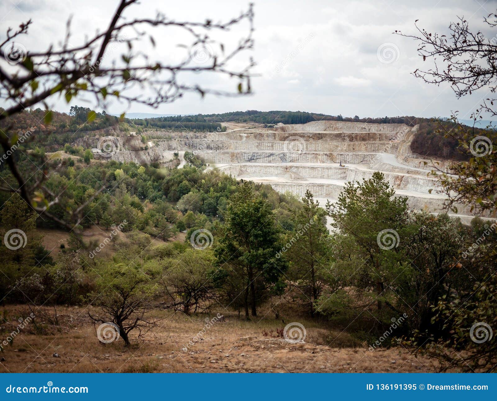 Quarry with nature stock image. Image of mochlos, technology - 136191395