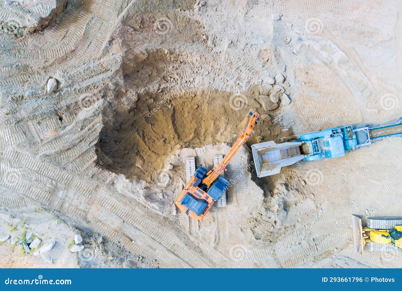 Quarry Open Pit Mining Operation Crushing Cone Rock and Conveying ...