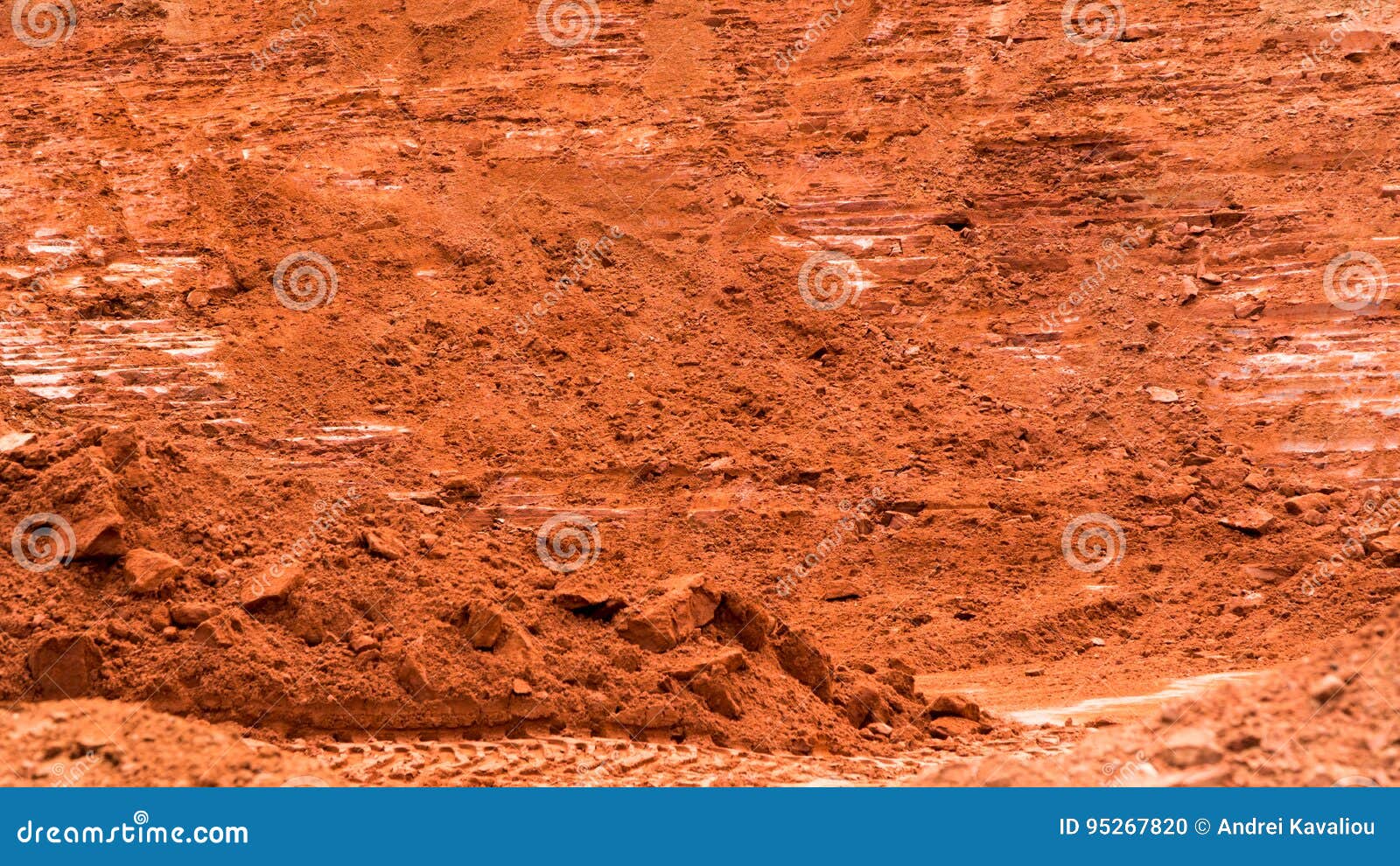 Quarry red clay, texture stock photo. Image of outdoor - 95267820
