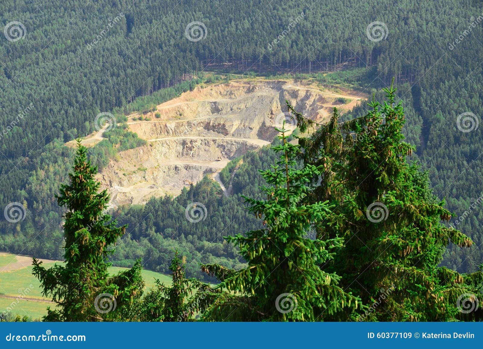 A quarry stock image. Image of crushed, tree, operate - 60377109