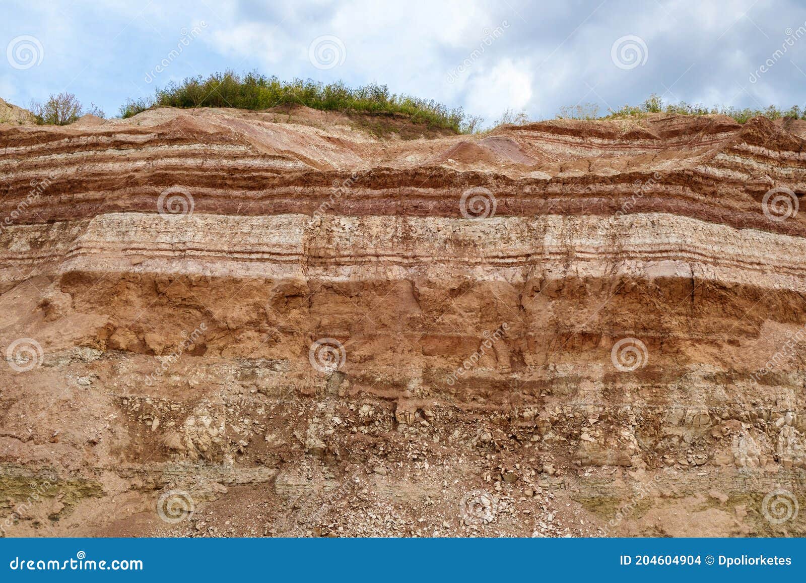 Quarry Walls with Open-pit Mining. Different Earth Resources are ...