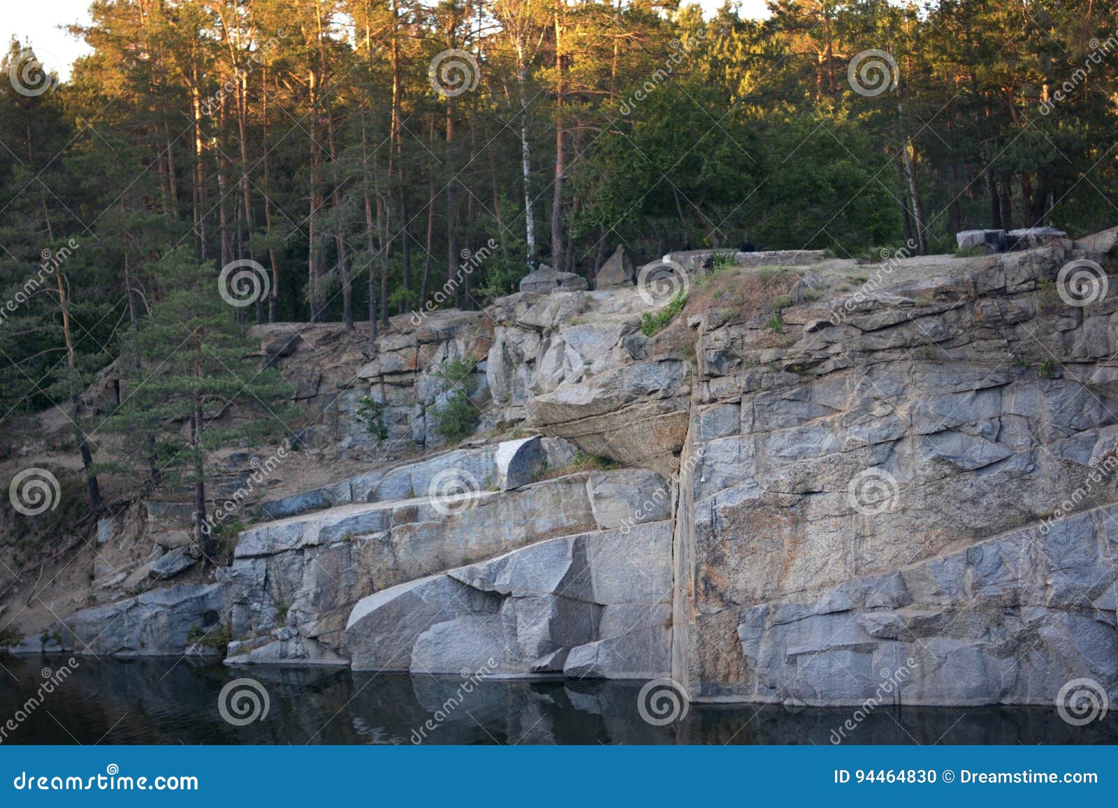 Quarry with Water in the Forest Stock Photo - Image of prepared, lake ...