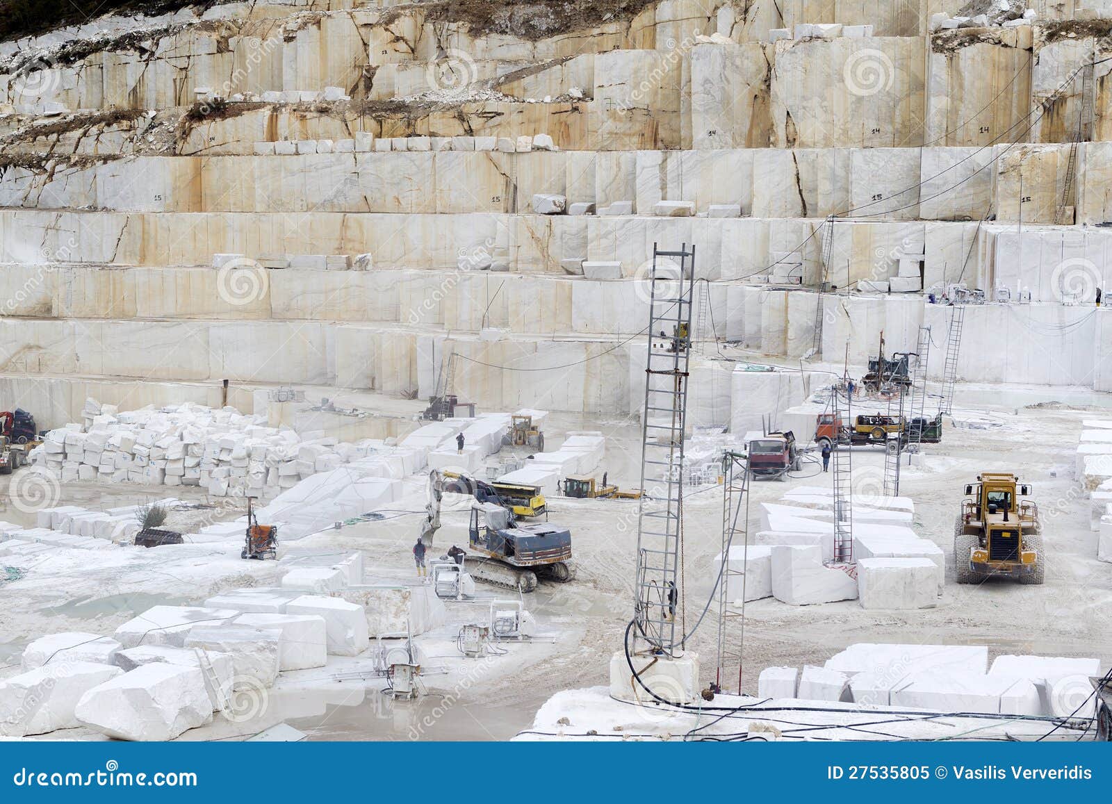 A Quarry Of White Marble. The Precious White Marble Has Been Extracted ...