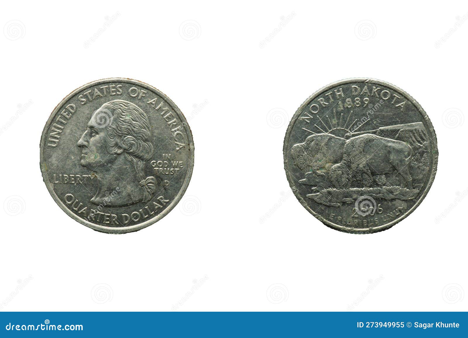 Quarte R Dollar USA Front and Back Stock Image - Image of coin ...