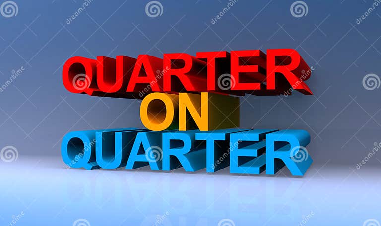 Quarter on quarter on blue stock illustration. Illustration of damage ...