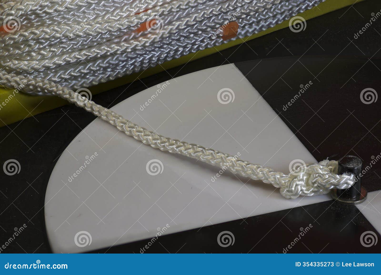 Quarter Circle of a Black and White Survey Disk with Nylon Rope Stock ...