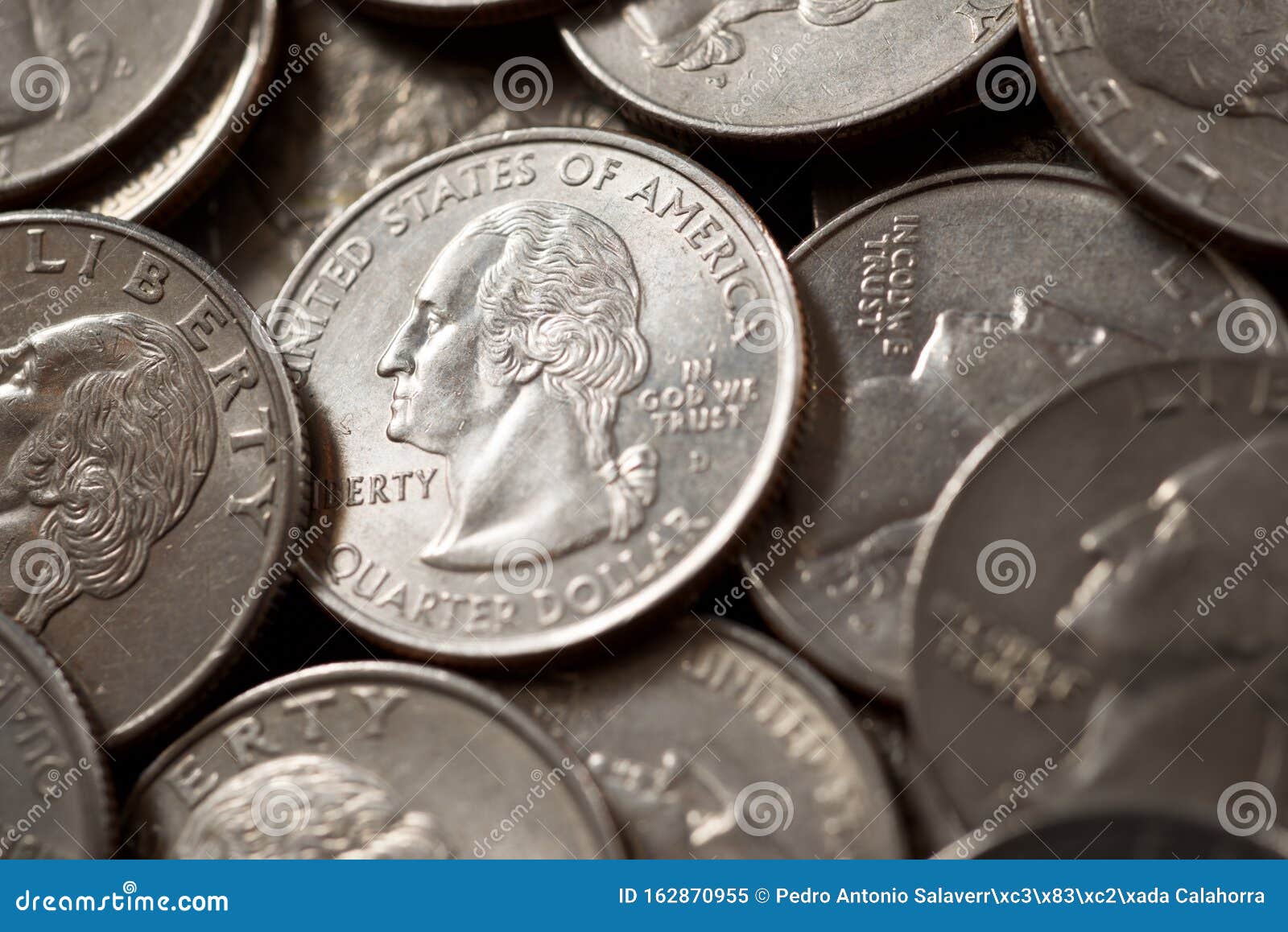 Quarter dollar coins stock image. Image of bank, cent - 162870955