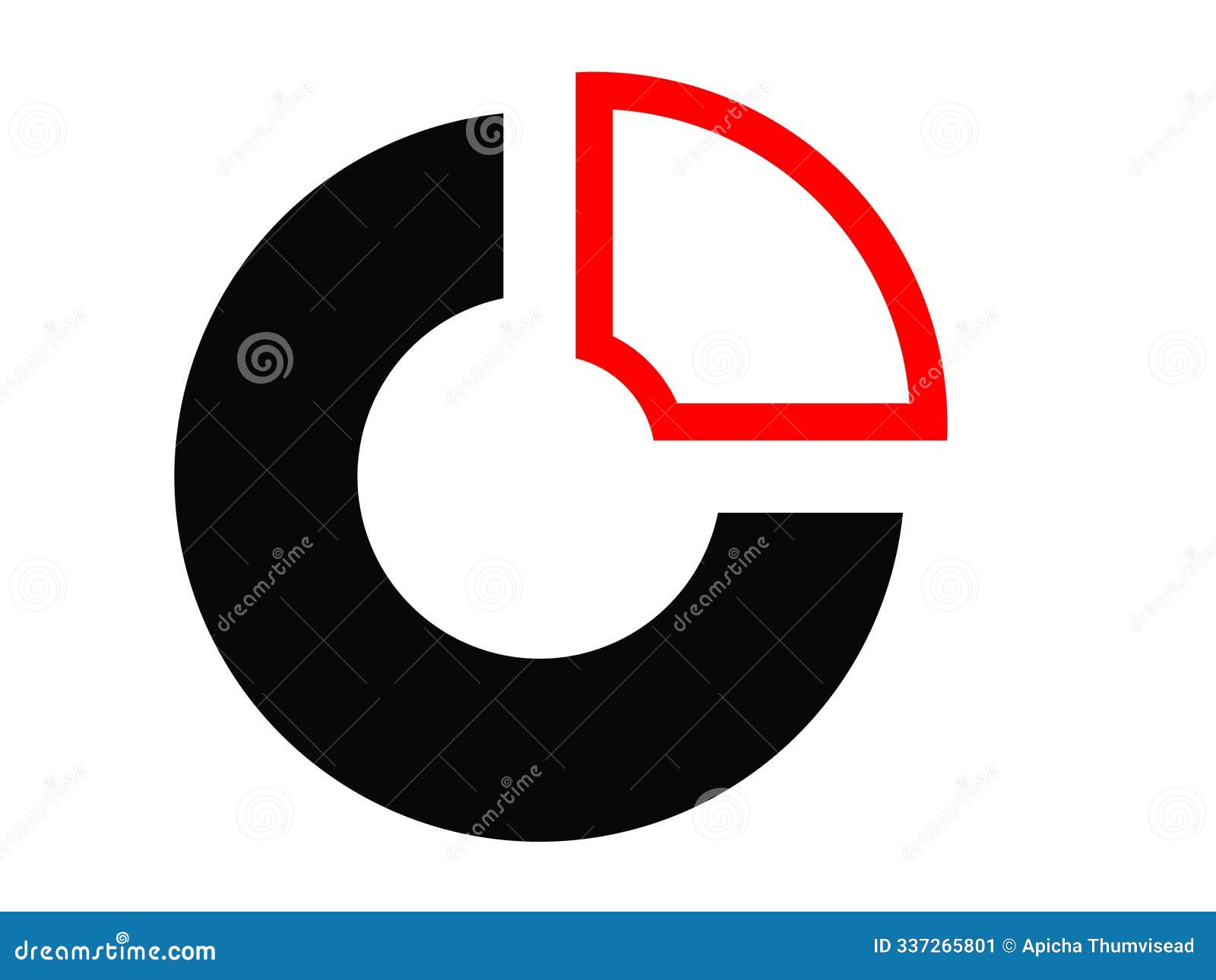 Quarter Doughnut Chart.pie Chart Icon Illustration Isolated Vector Sign ...