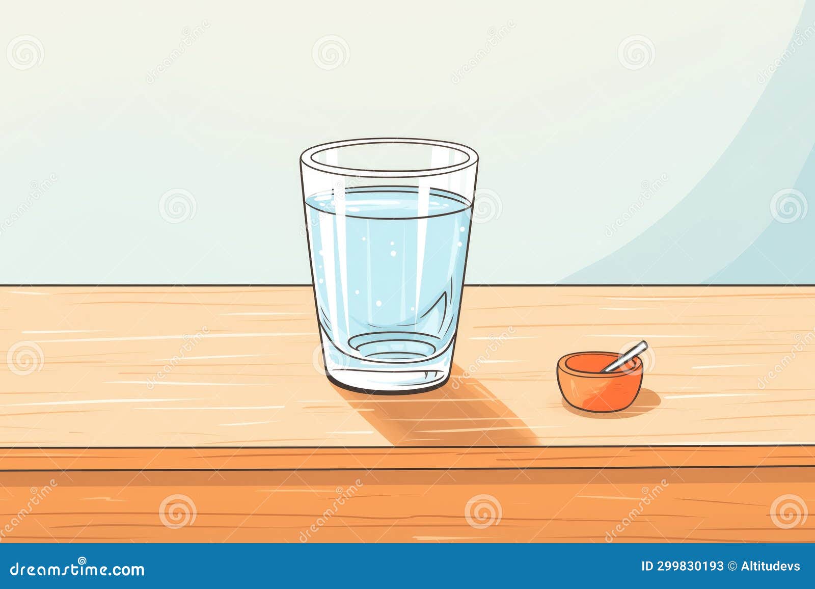 A Quarter Full Glass of Water on a Table Stock Image - Image of full ...