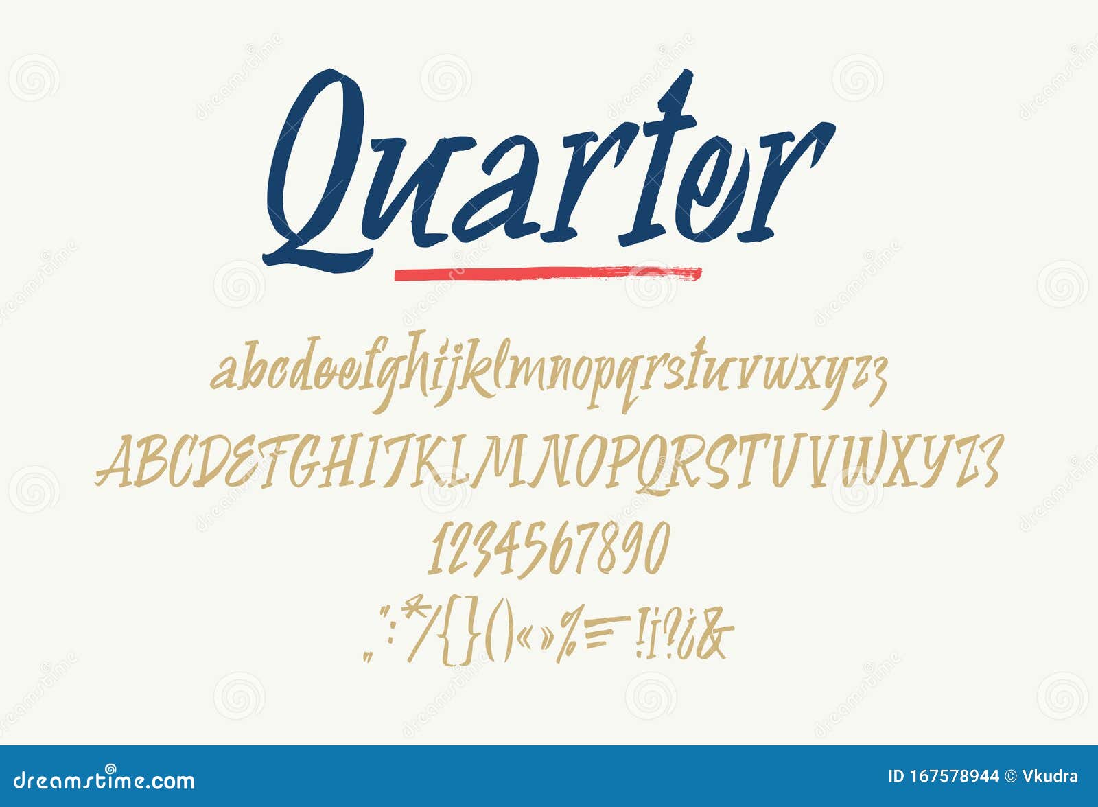 Quarter Handwritten Font. Script Stock Vector - Illustration of font ...