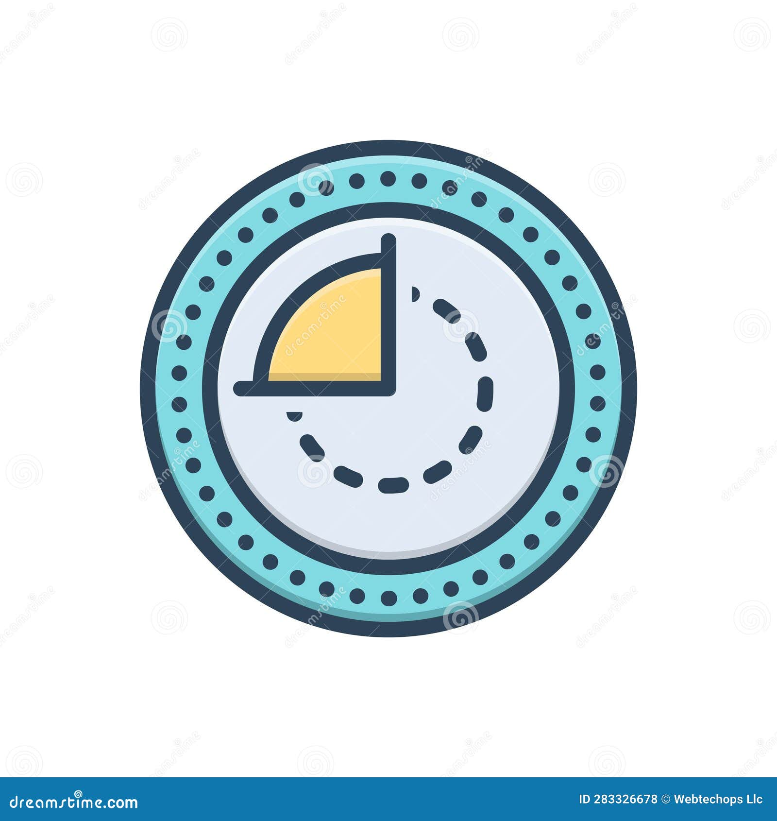 Color Illustration Icon for Quarter, One Fourth and Graph Stock ...