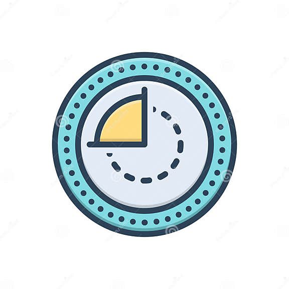 Color Illustration Icon for Quarter, One Fourth and Graph Stock ...
