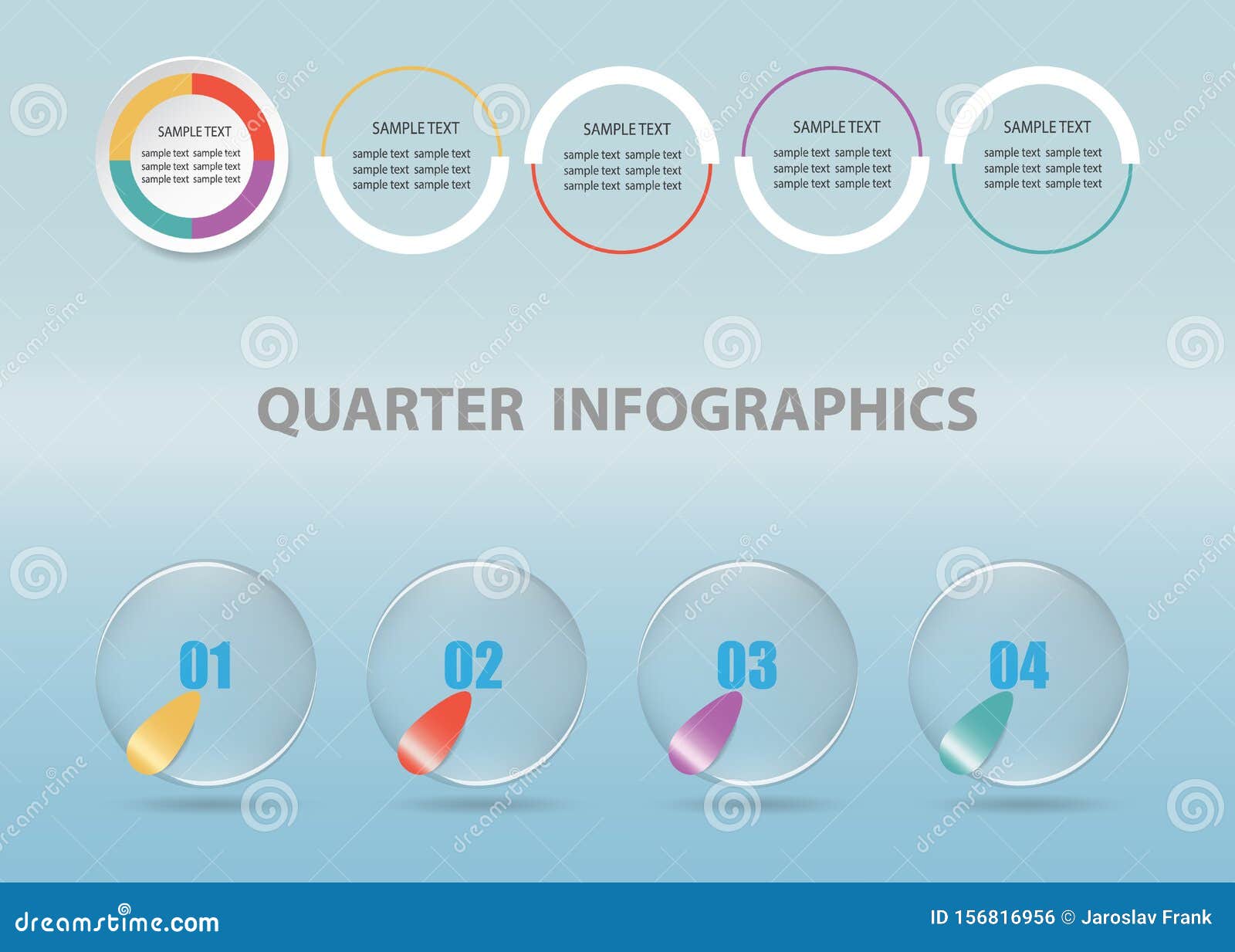 Quarter Infographics Template Vector Stock Vector - Illustration of ...