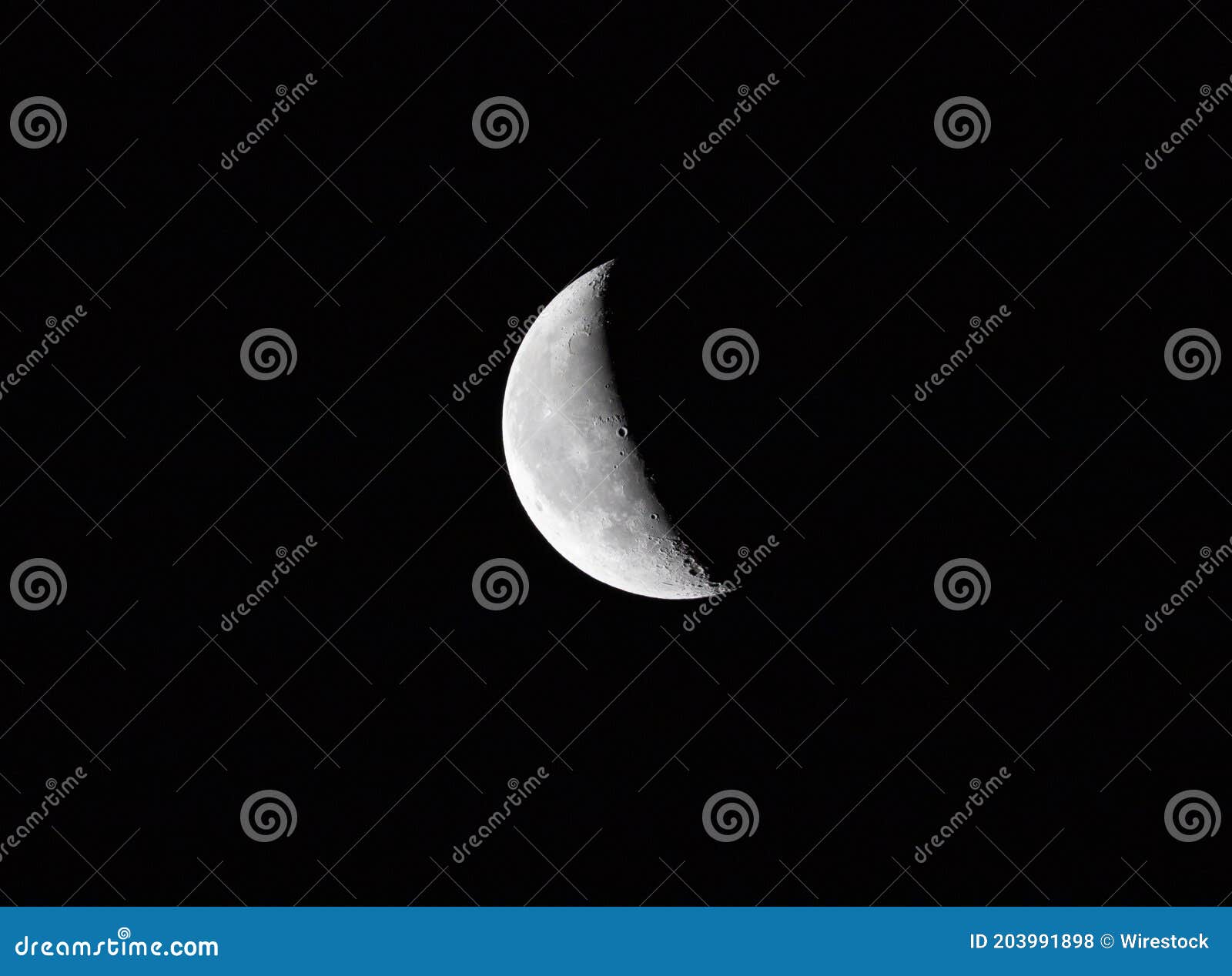 Quarter Moon in the Dark of the Night Sky Stock Photo - Image of light ...