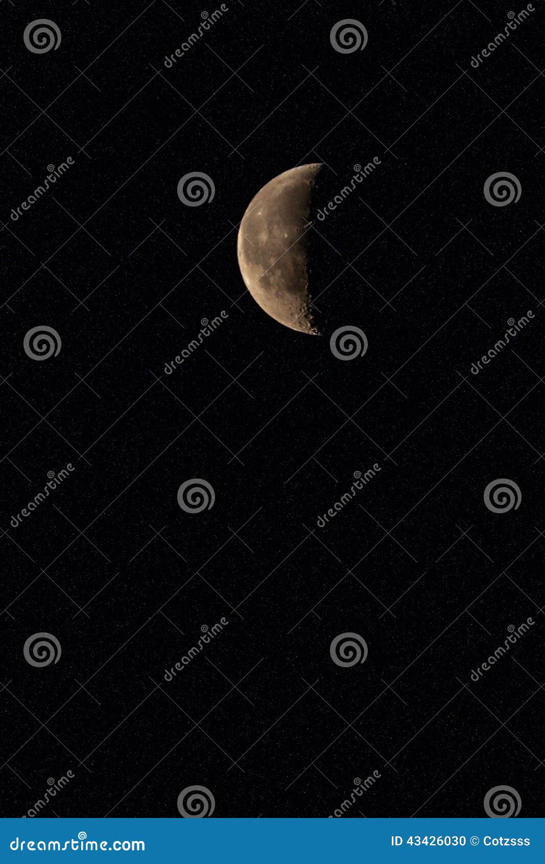 Quarter of moon and stars stock photo. Image of bright - 43426030