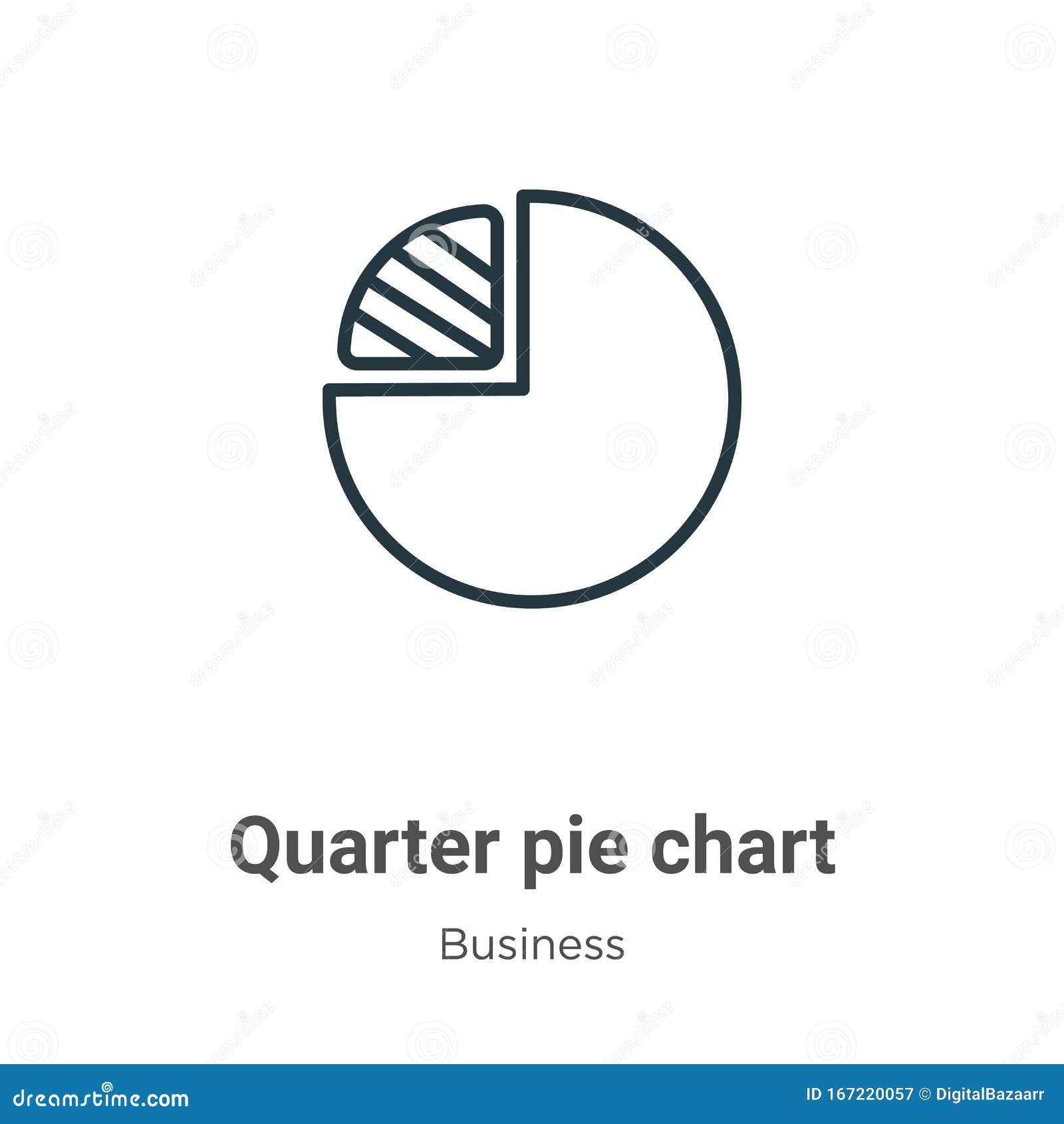 Quarter Pie Chart Vector Icon On White Background. Flat Vector Quarter ...