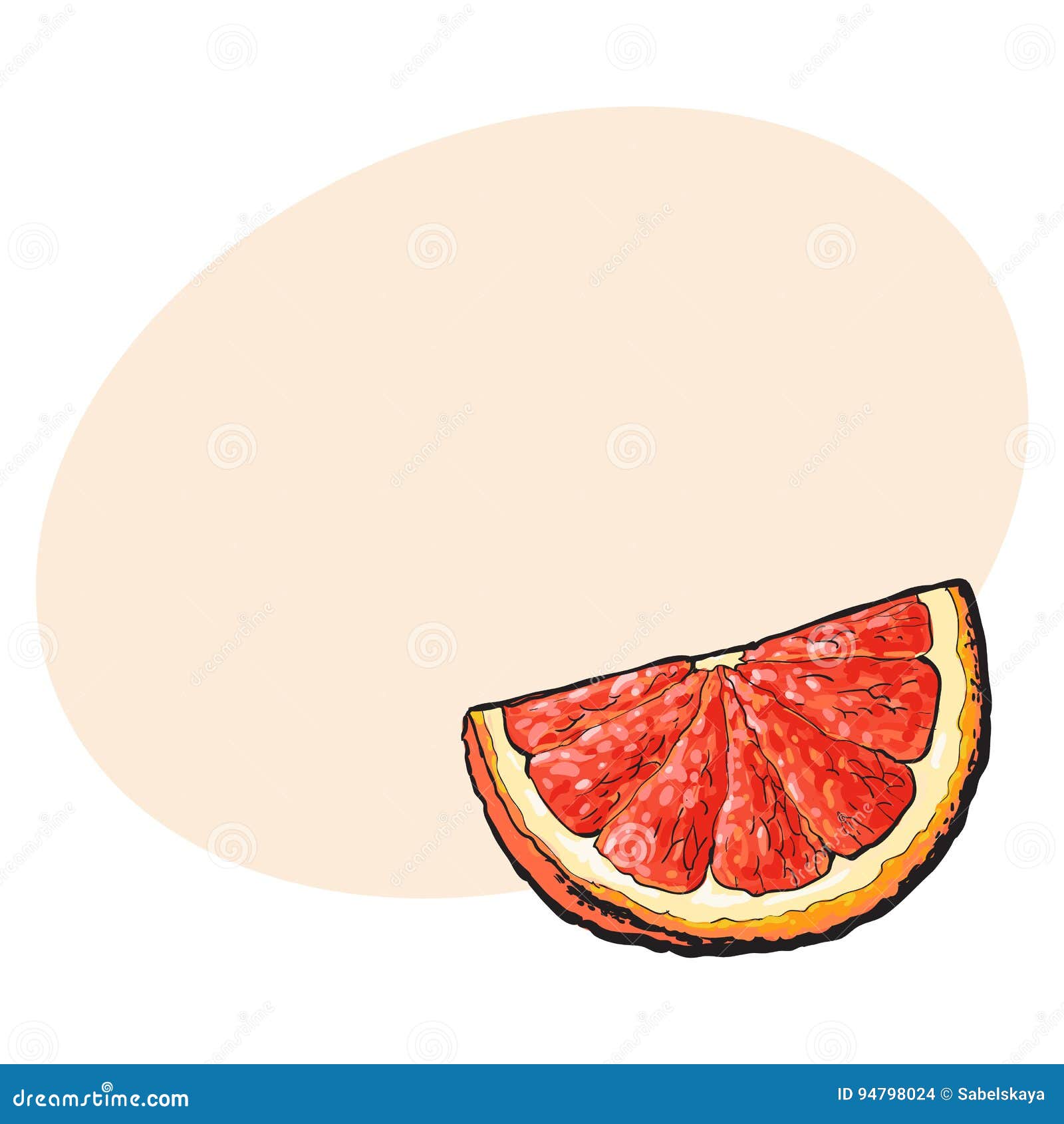 Quarter, Segment, Piece of Ripe Pink Grapefruit, Red Orange Stock ...