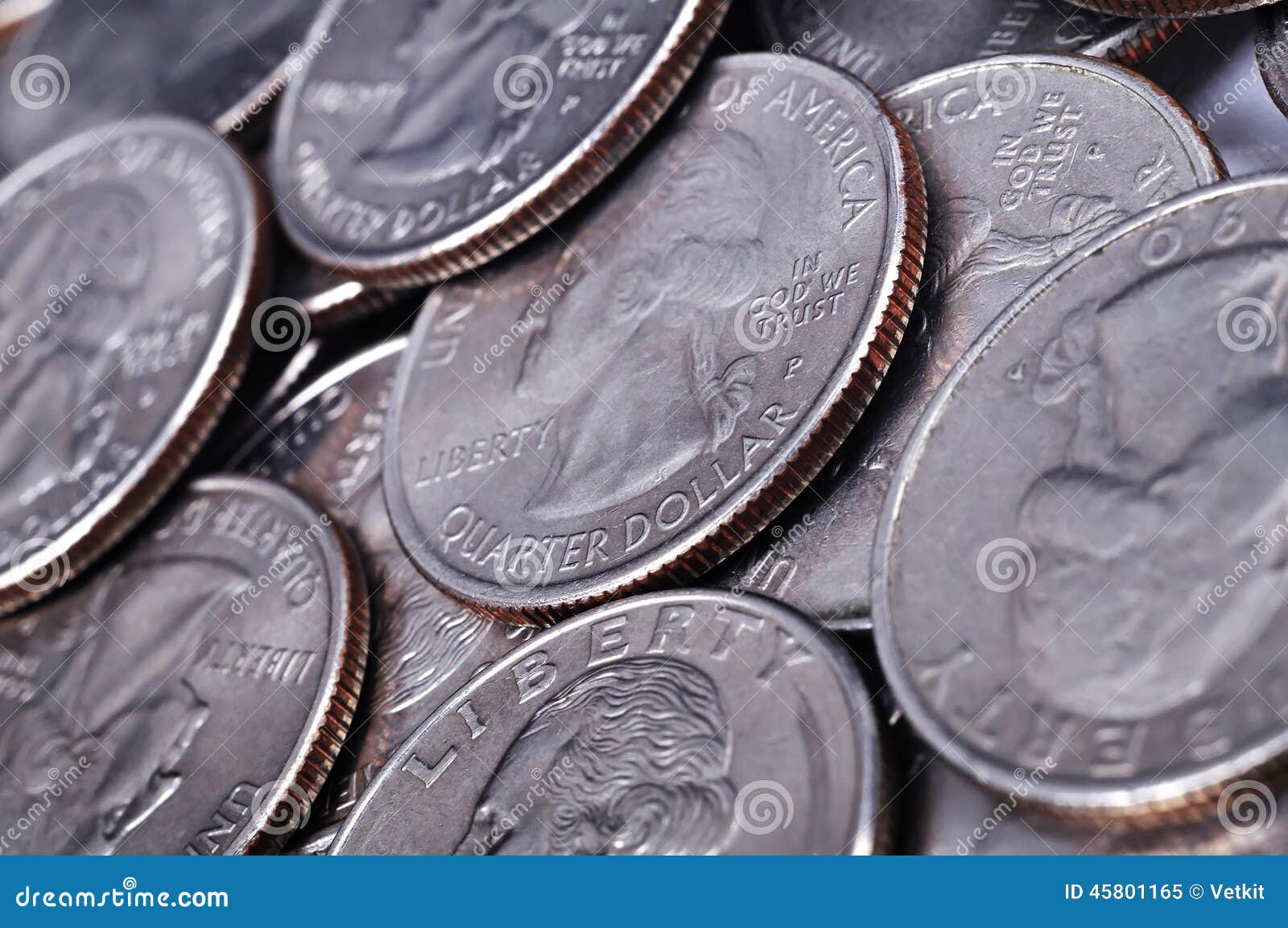 Quarter US coins stock image. Image of investment, collection - 45801165