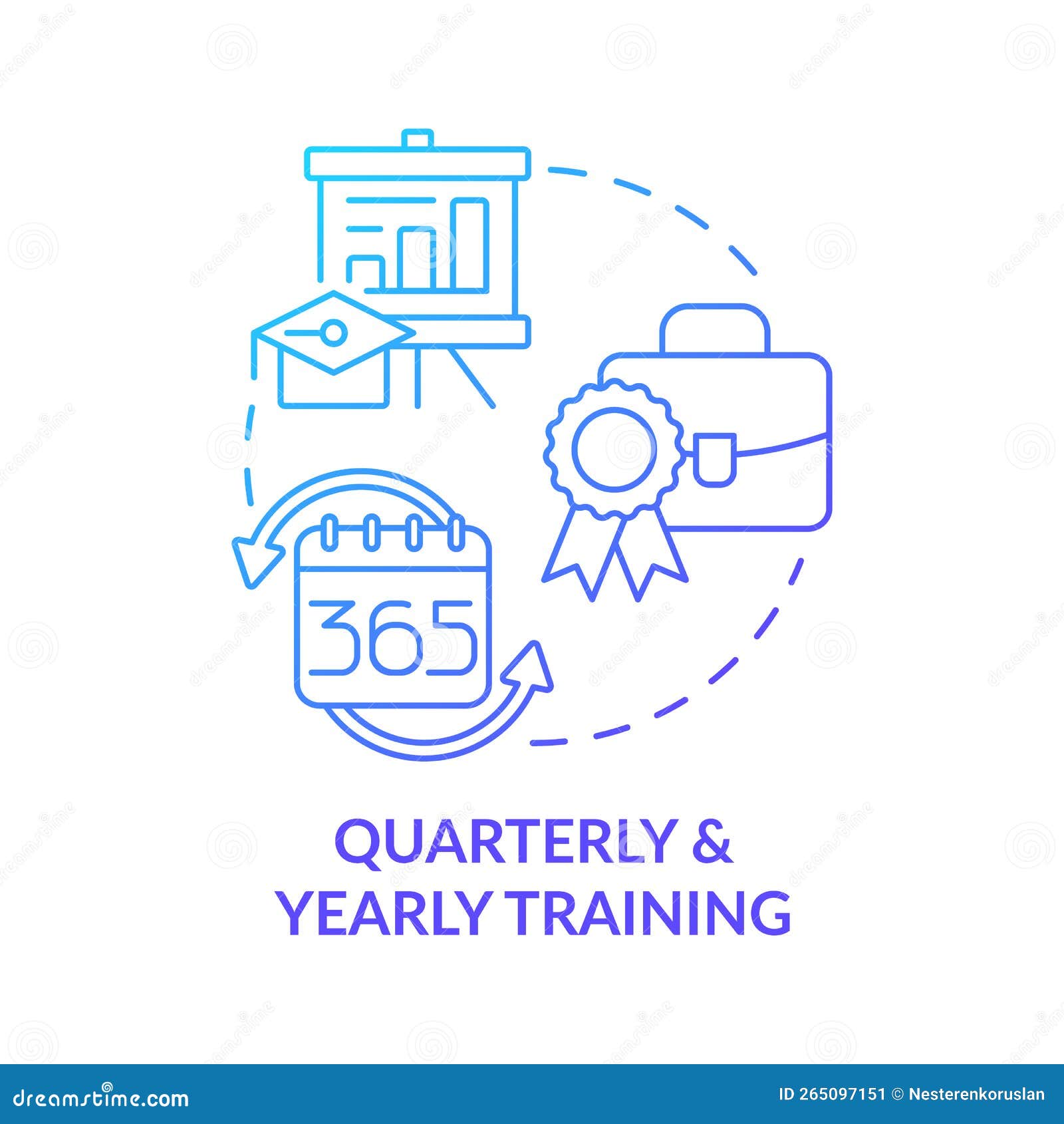 Quarterly and Early Training Blue Gradient Concept Icon Stock ...