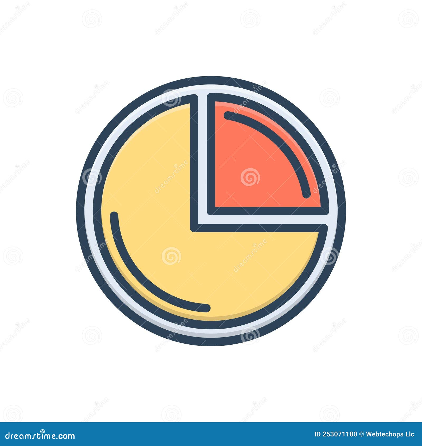 Color Illustration Icon for Quarterly, Quarter and Chart Stock Vector ...