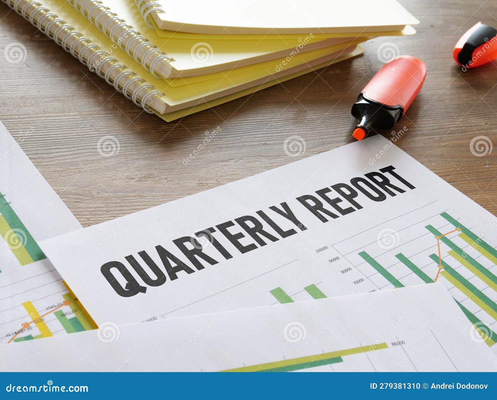 Quarterly Report is Shown Using the Text Stock Photo - Image of ...
