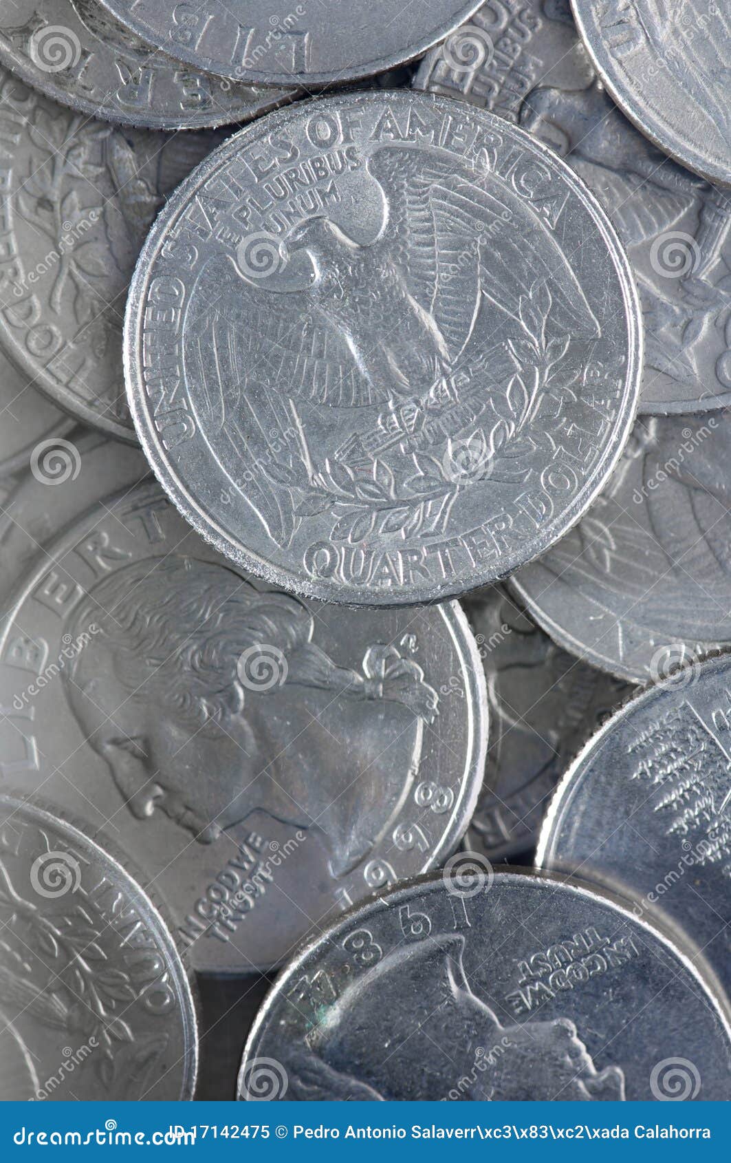Quarters stock image. Image of metal, finance, fractional - 17142475