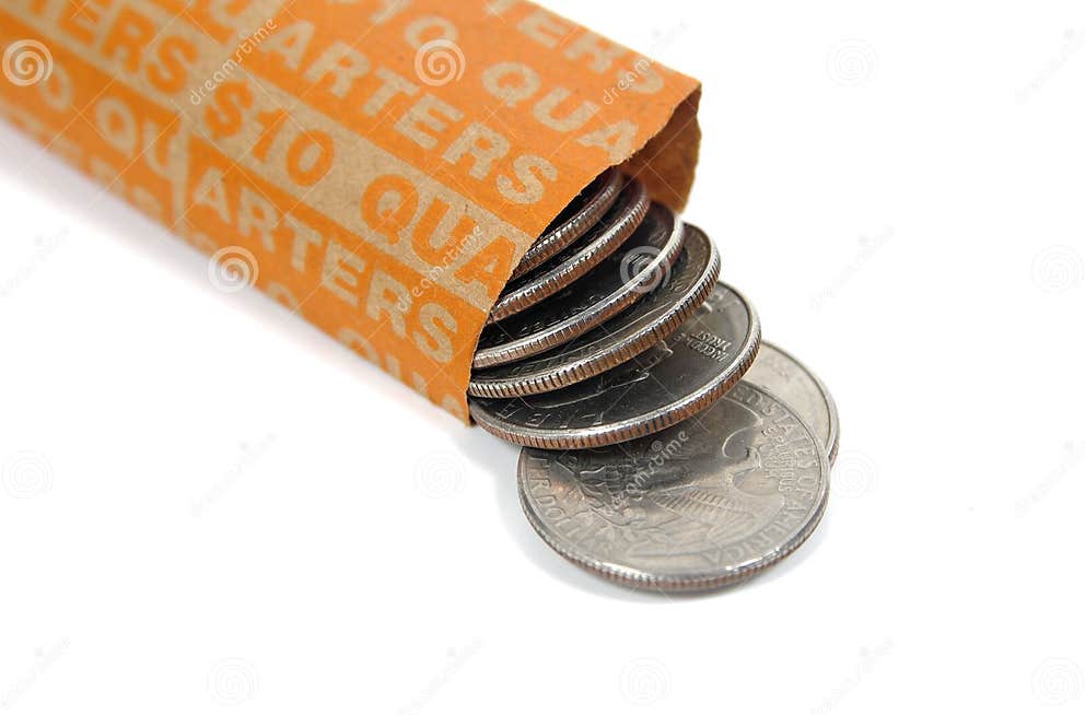Quarters 2 stock image. Image of pennies, banking, roll - 55081