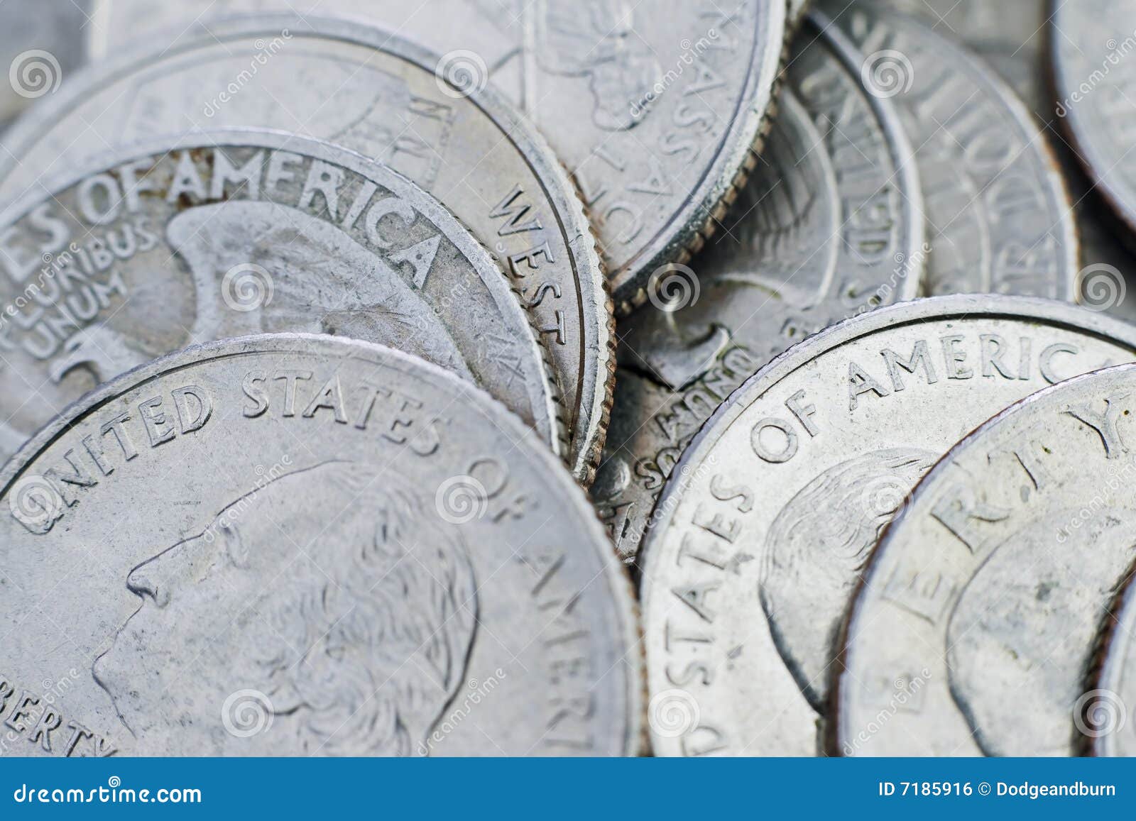 Pile Of US Quarters Growing With Compound Interest Stock Photo ...