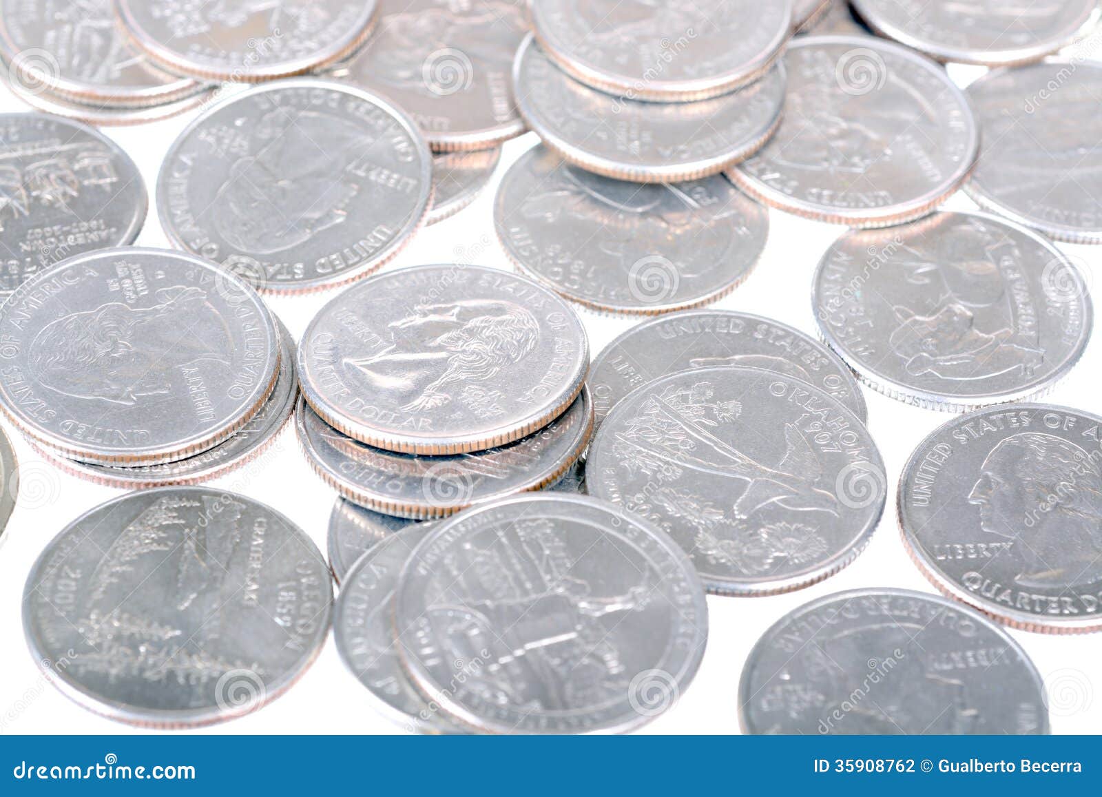 Quarters stock photo. Image of close, pile, heap, coins - 35908762