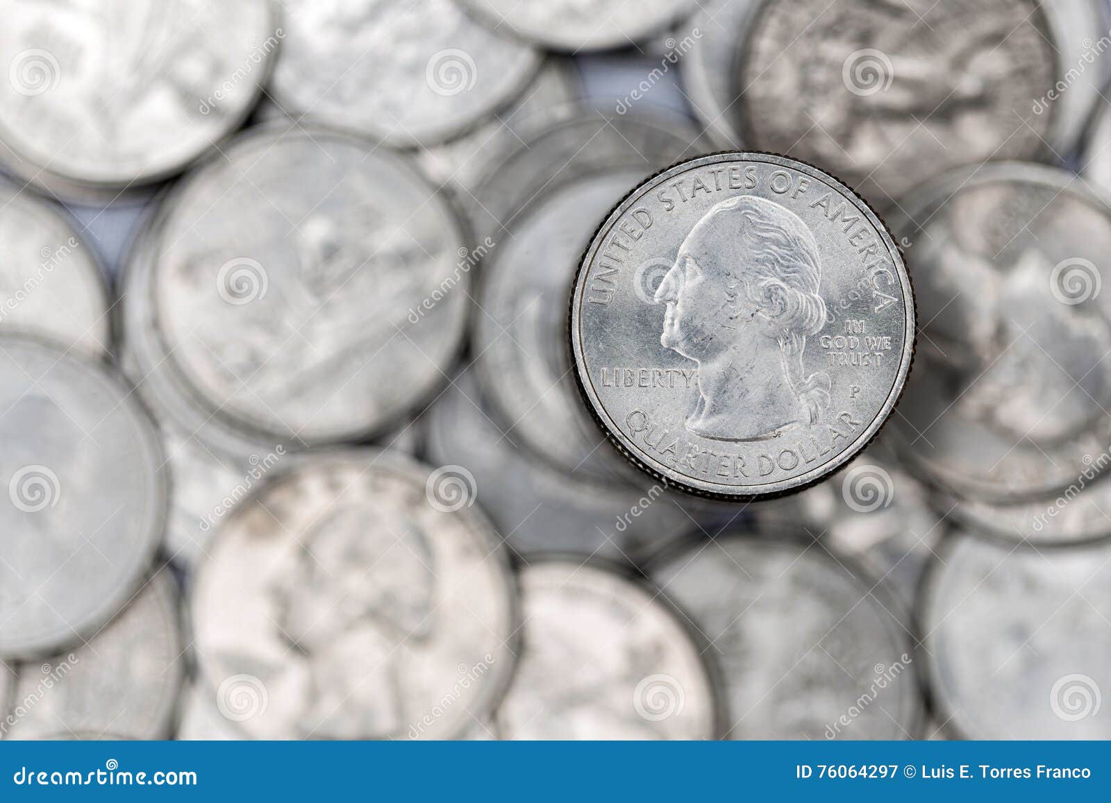 Quarters stock image. Image of twenty, metal, quarters - 76064297