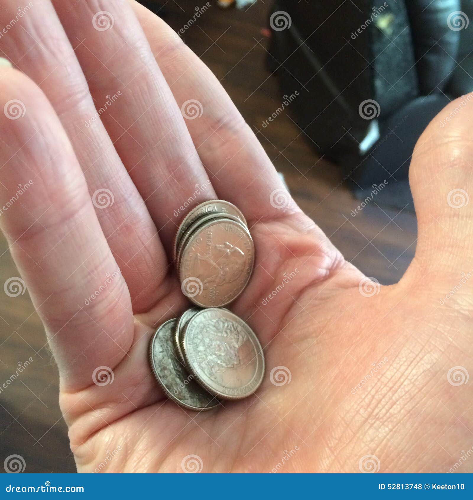 Quarters stock photo. Image of spend, hand, ready, quarters - 52813748