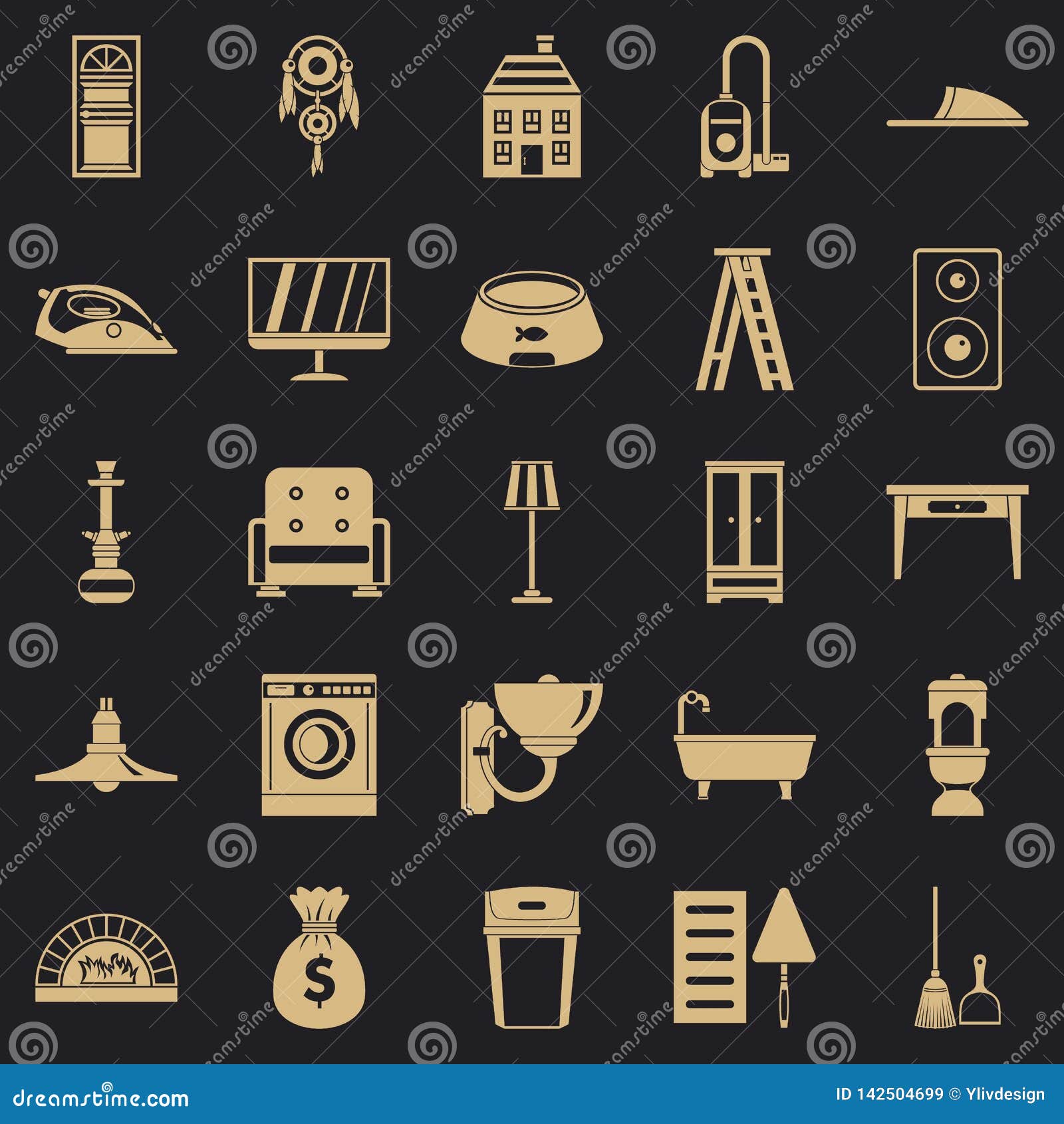 Quarters Icons Set, Simple Style Stock Vector - Illustration of ...