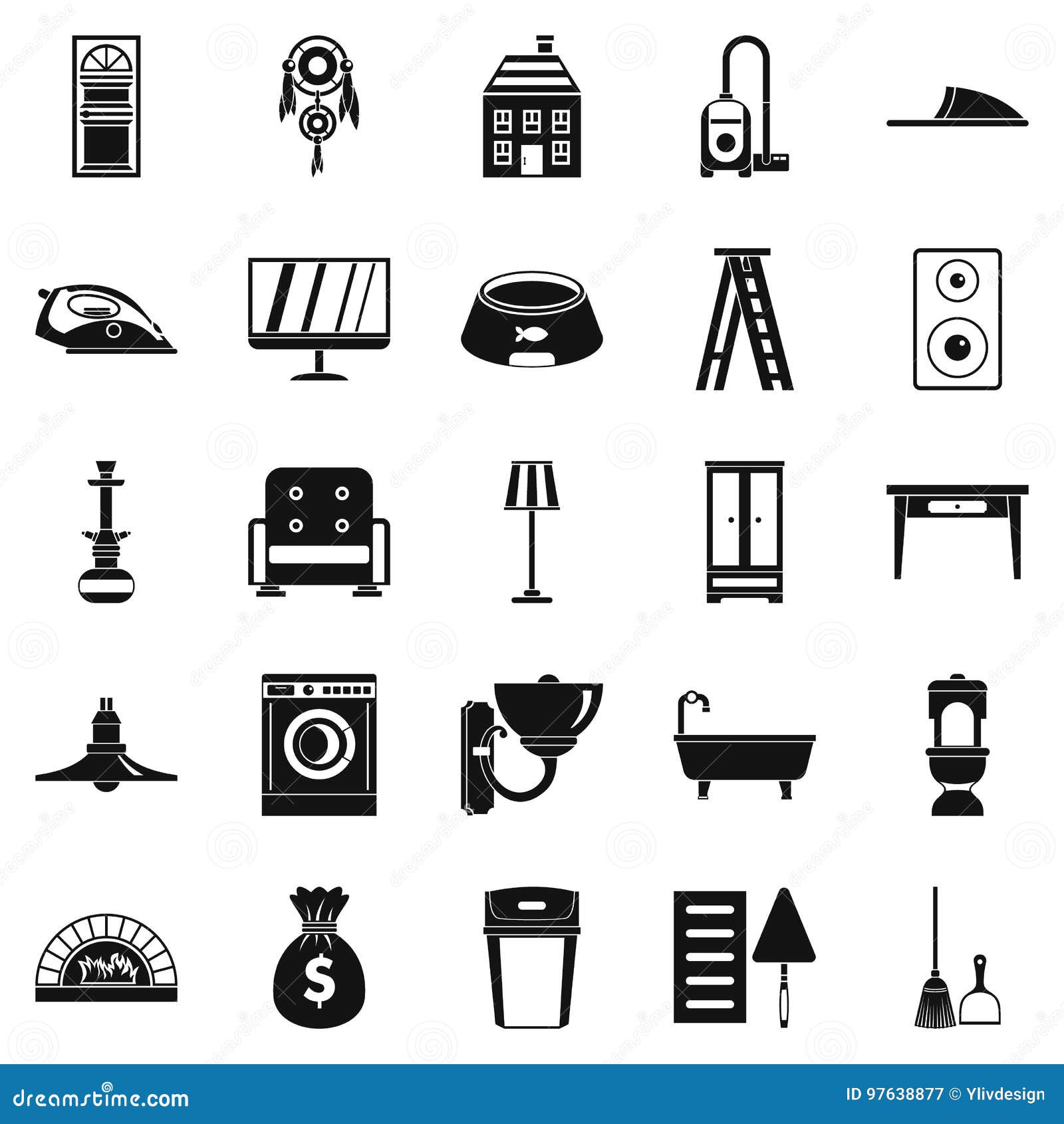 Quarters Icons Set, Simple Style Stock Vector - Illustration of ...