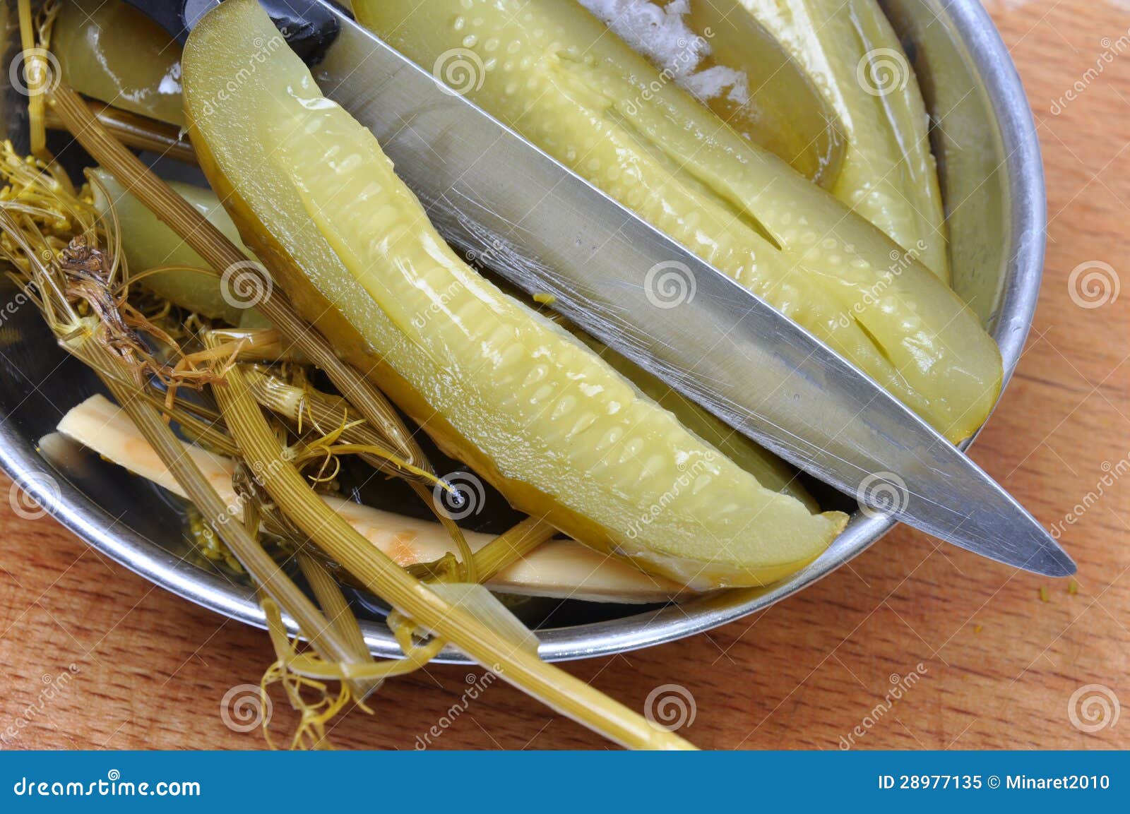 Quarters Pickled Cucumbers in a Bowl Stock Image - Image of cucumber ...