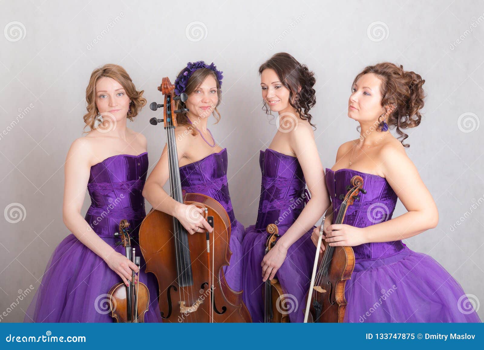 Quartet with instruments stock image. Image of portrait - 133747875