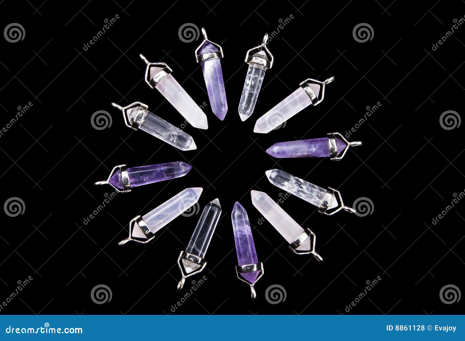 Quartz and Amethyst Points stock photo. Image of therapy - 8861128