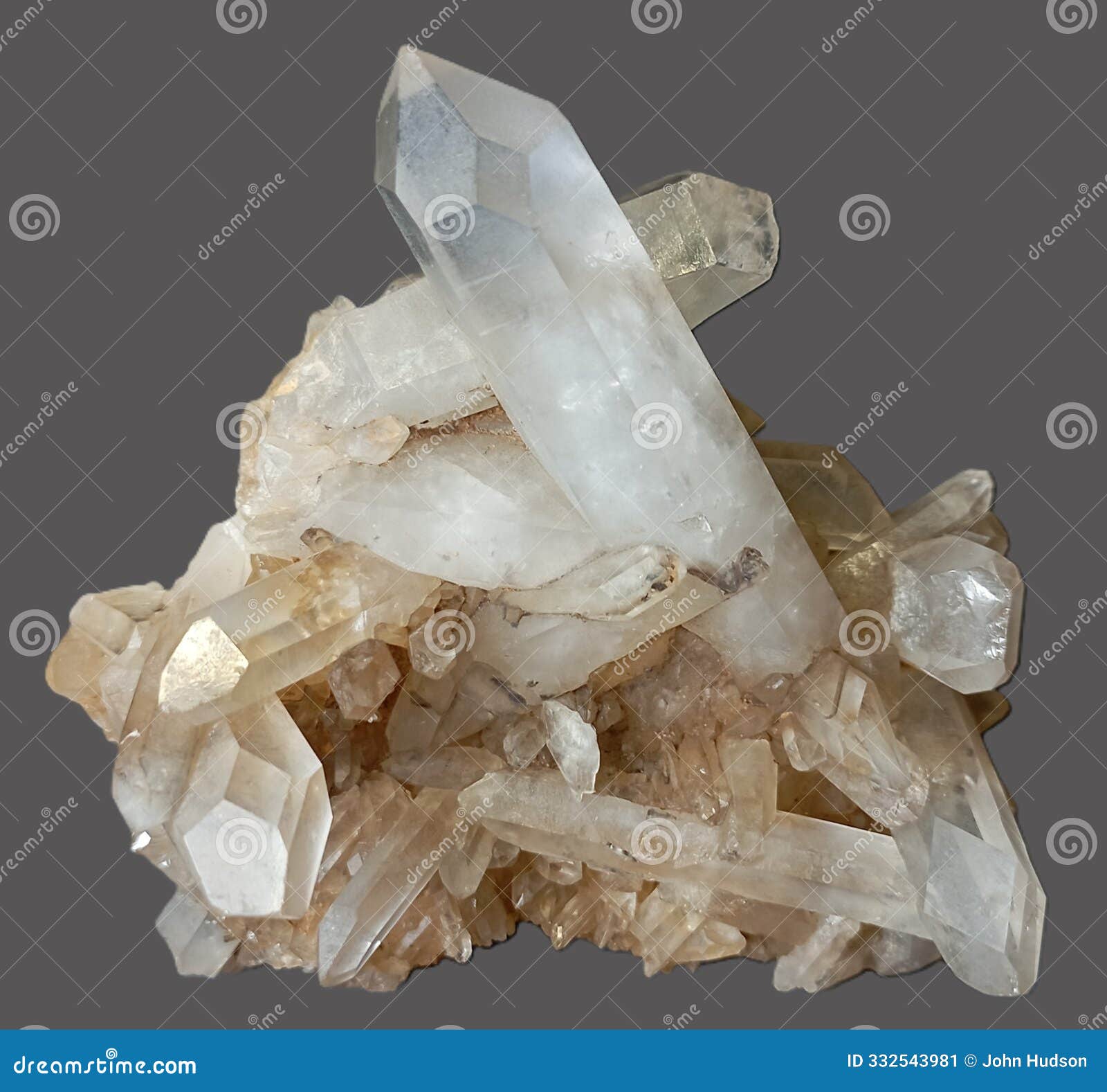 Quartz Crystal Cluster Showing the Hexagonal Crystal Structure Stock ...