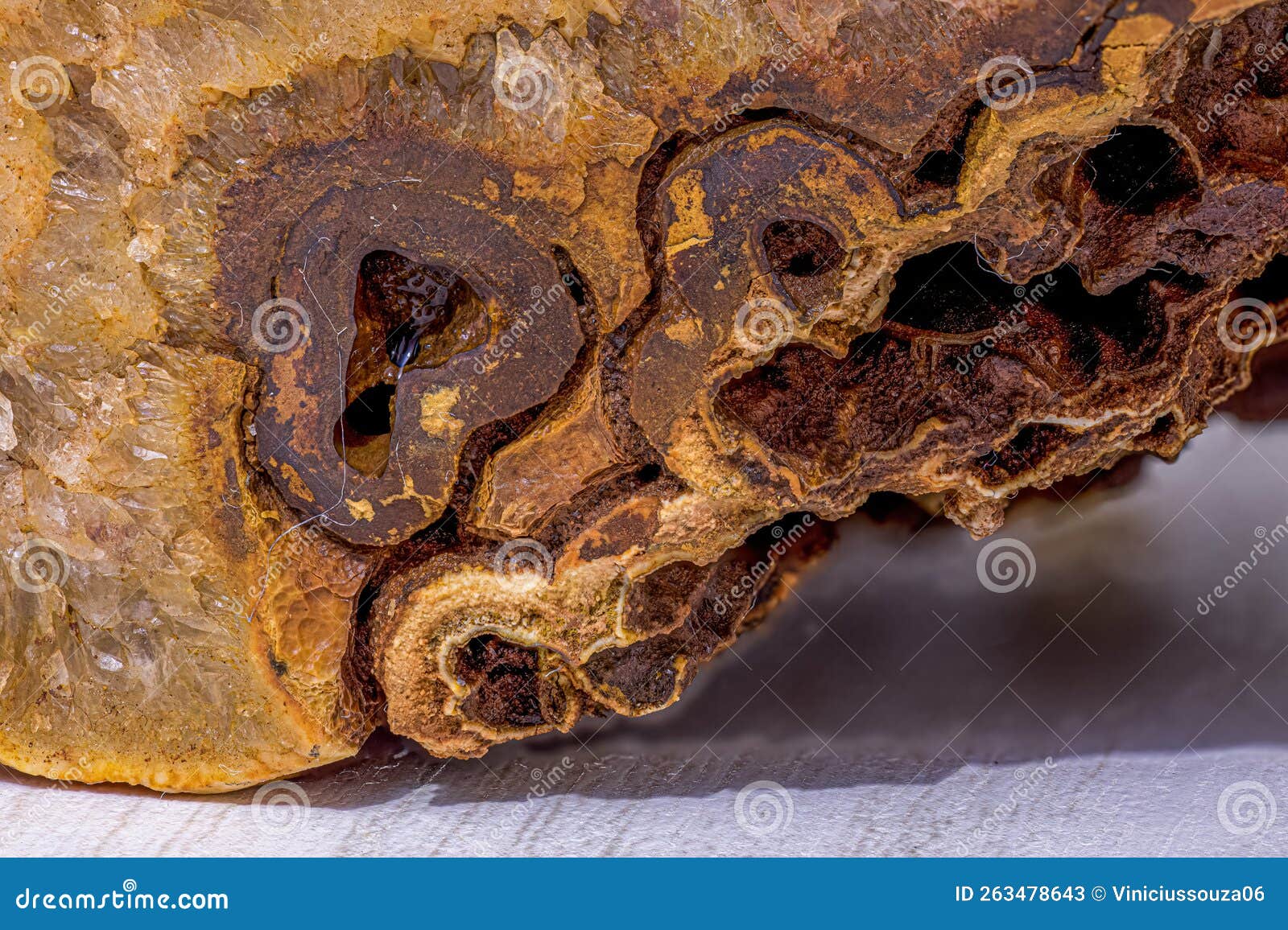 Quartz crystal geode stock image. Image of minerals - 263478643