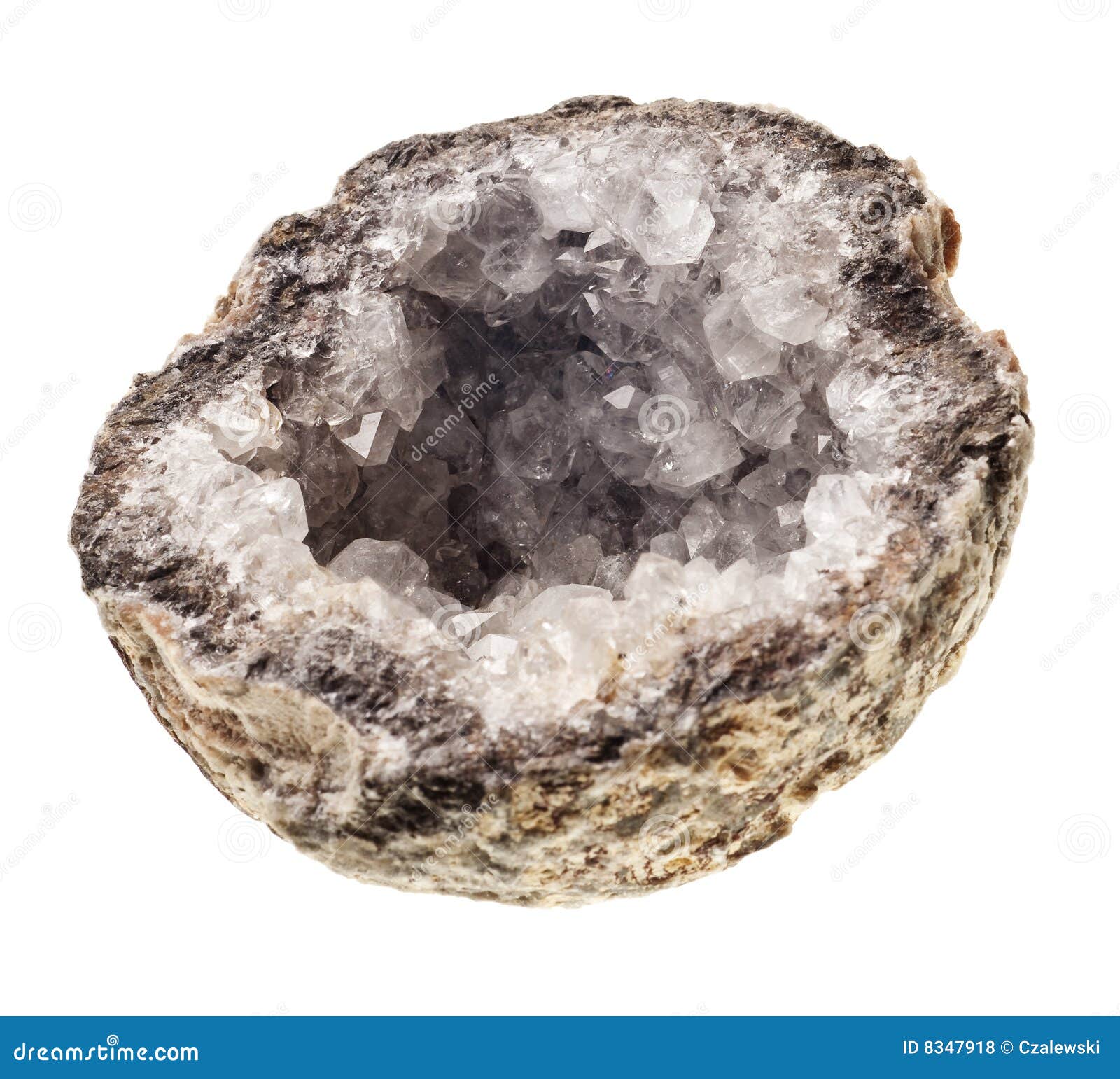 Quartz Crystal Geode Isolated Stock Photo - Image of isolated, closeup ...