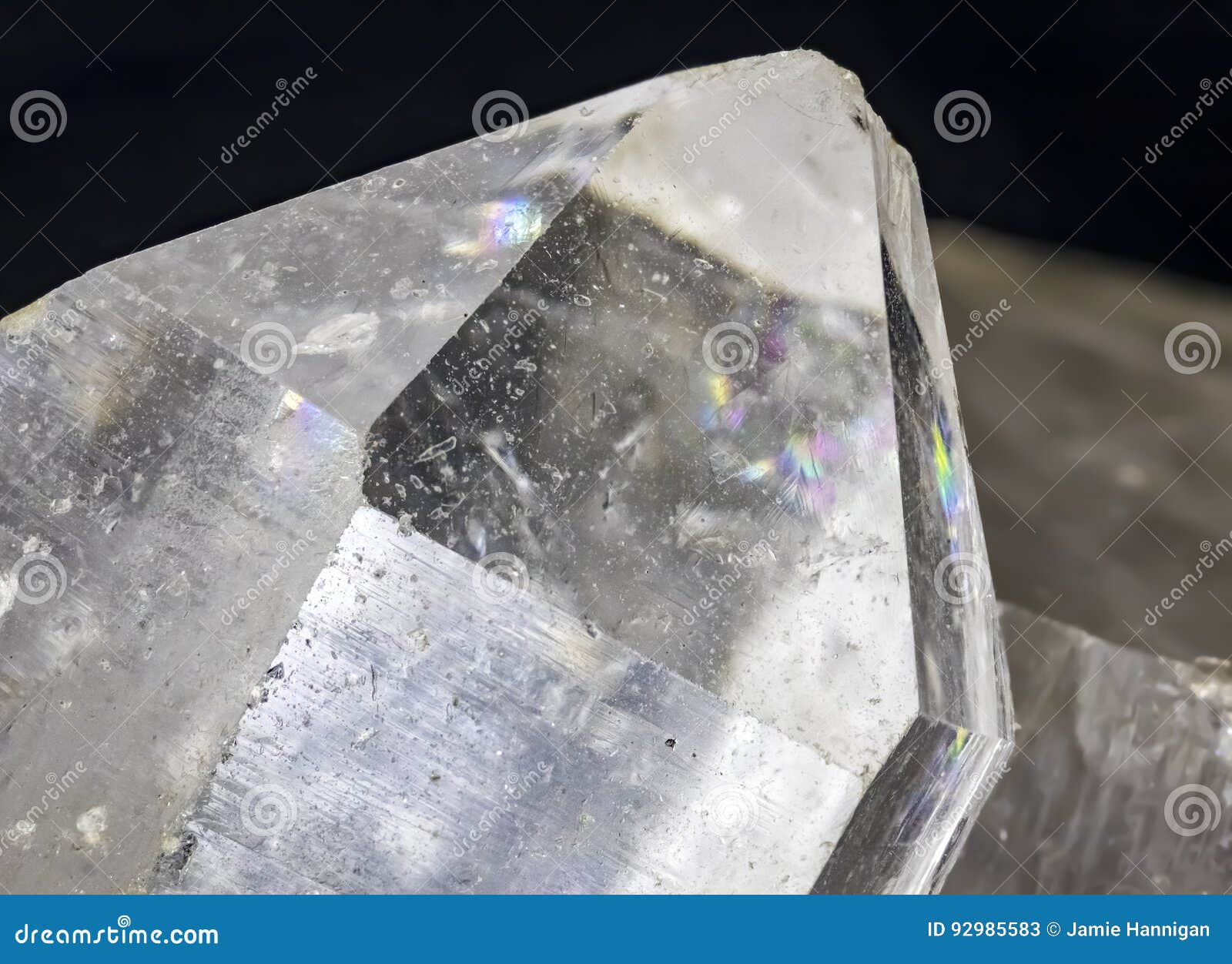 Quartz Crystal Point Macro stock image. Image of rainbows - 92985583