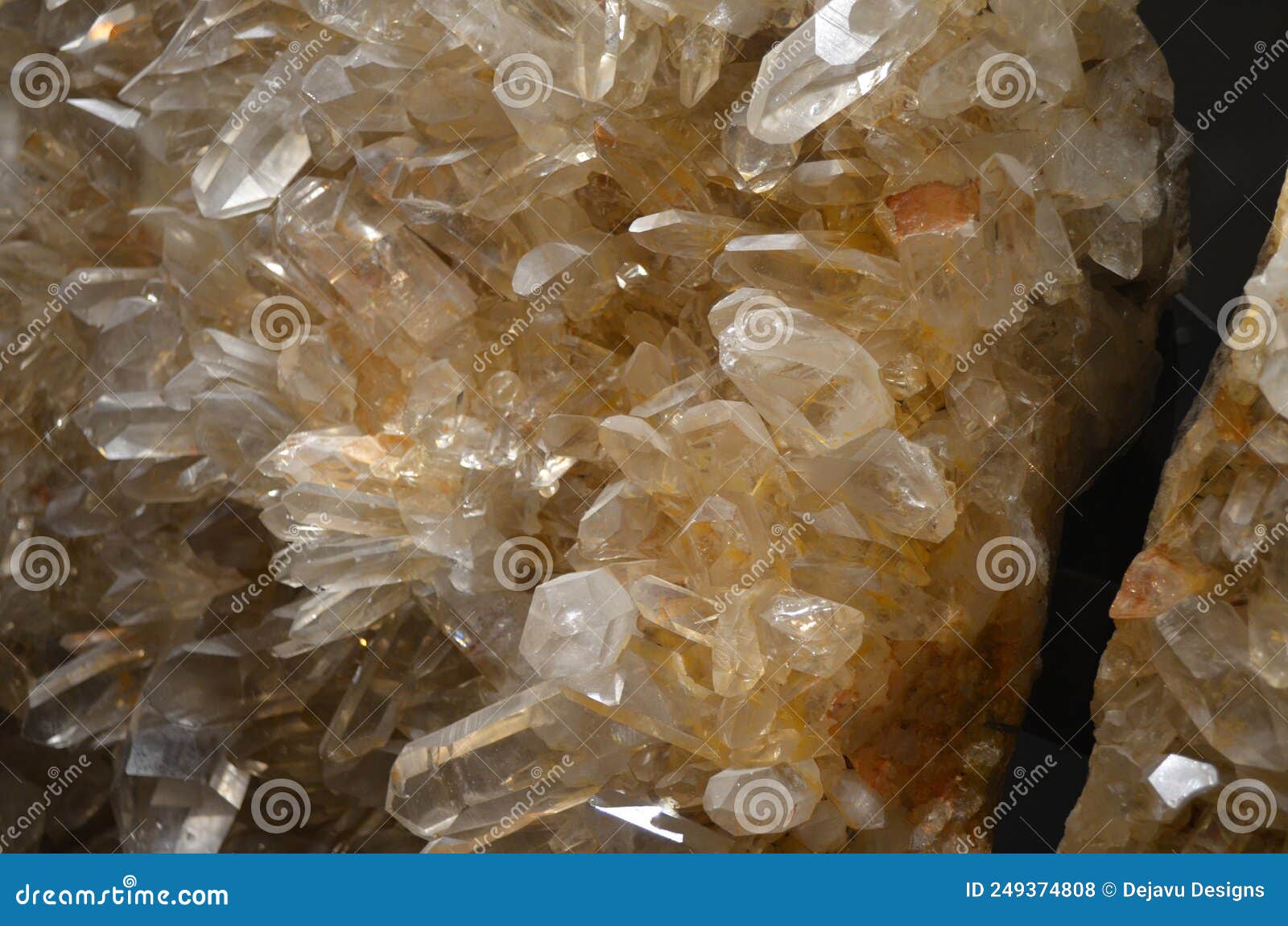 Quartz Crystal Prisms Growing in a Cluster Stock Photo - Image of stone ...