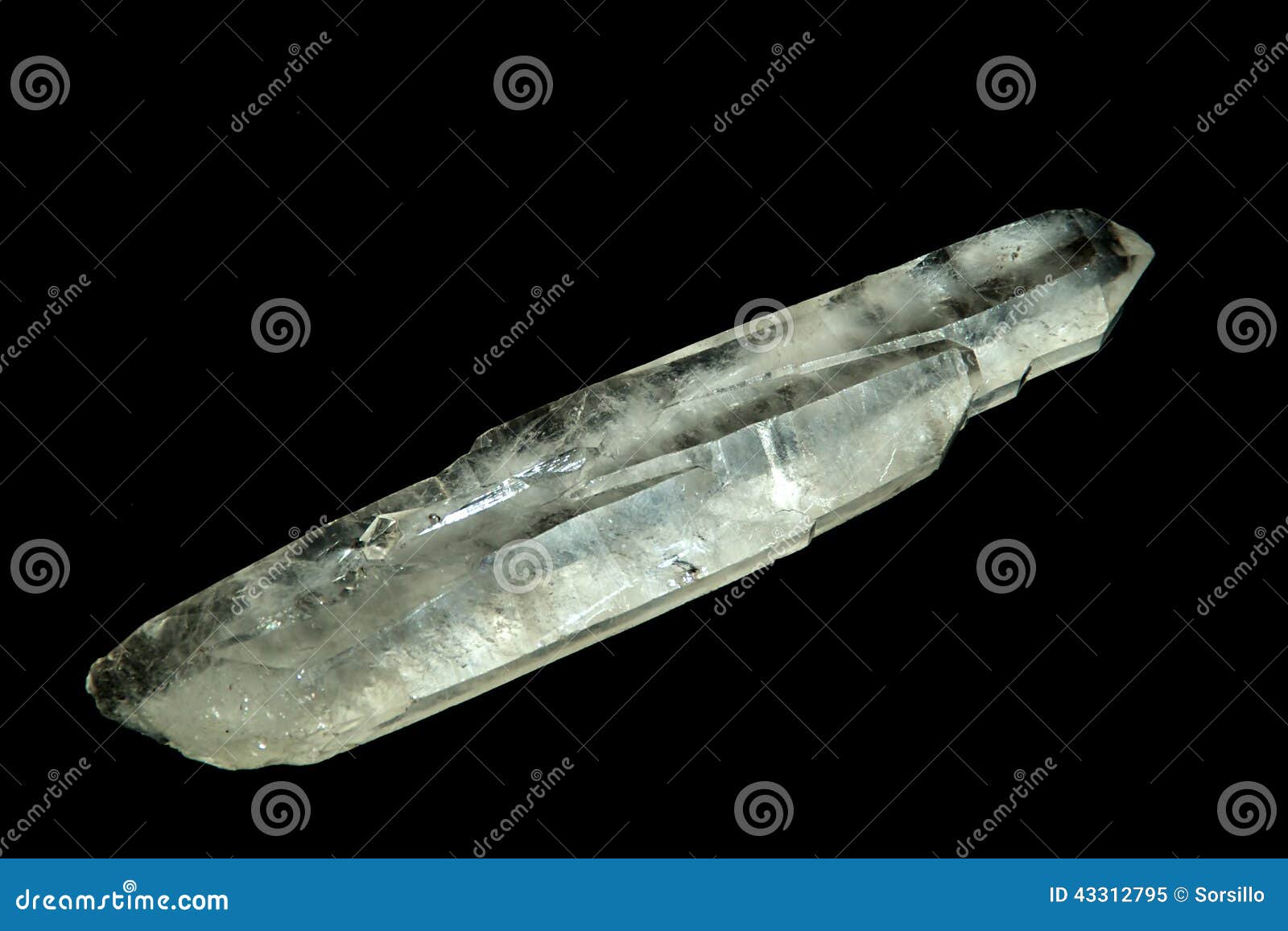 Quartz Crystal Shard Over Black Stock Image - Image of rock, magical ...
