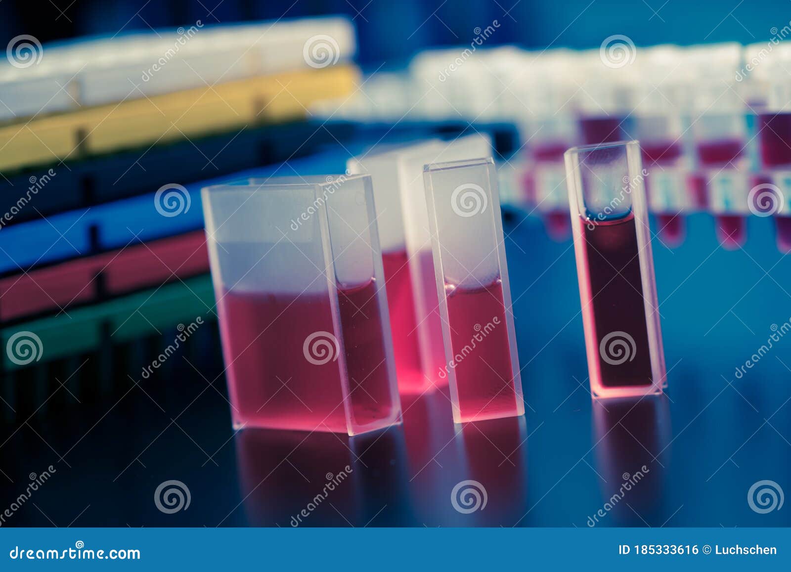 Quartz Cuvette with the Sample Liquid for Measurement Stock Photo ...