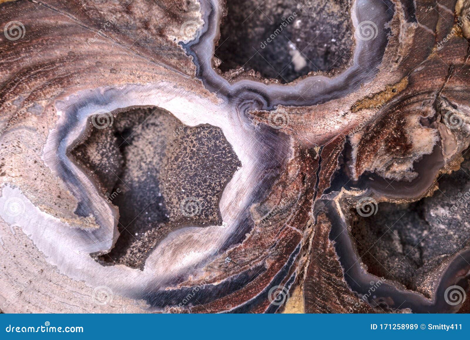 Quartz Druzy Blue Agate Rind Geode Background Stock Image - Image of ...