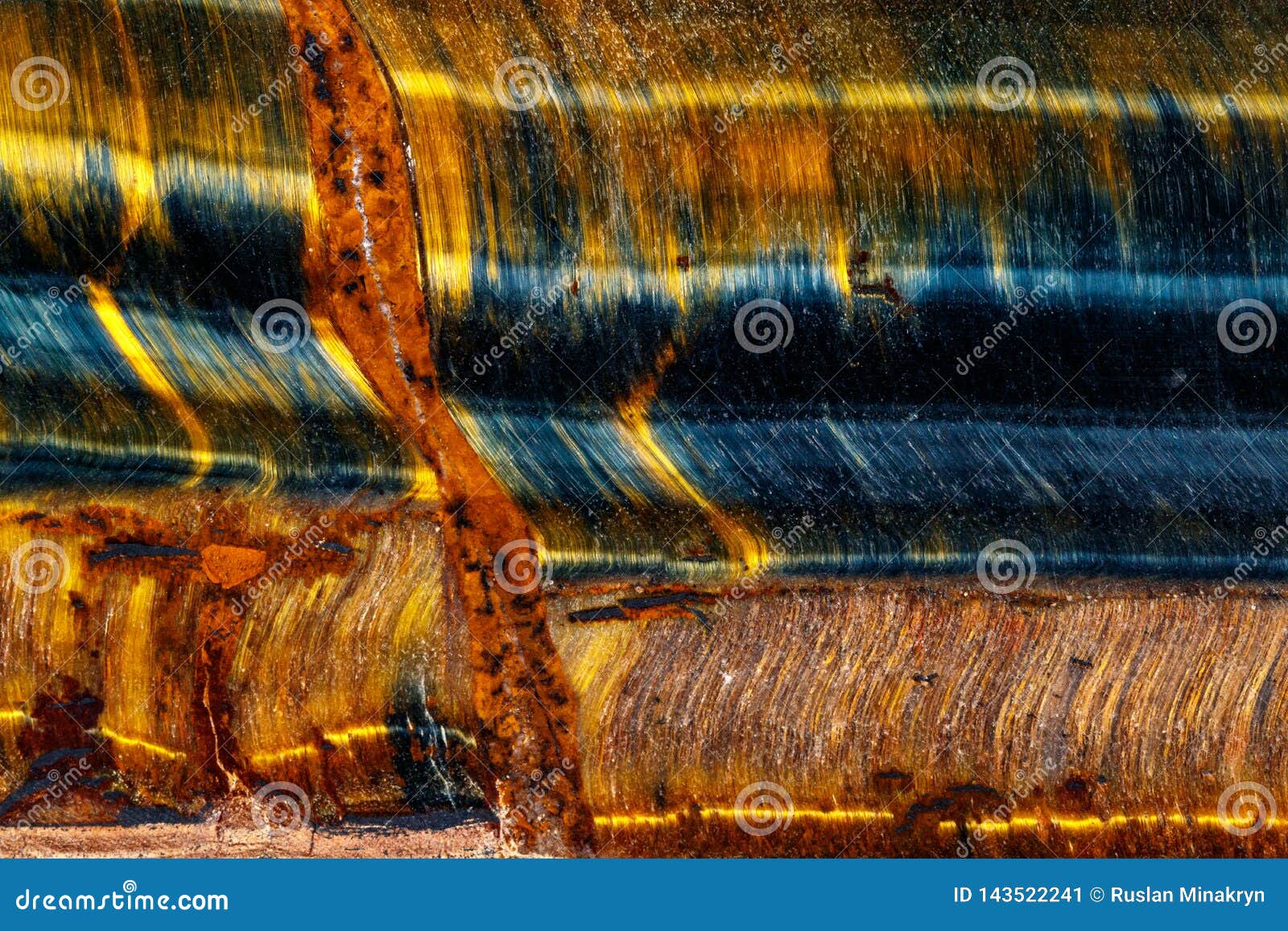 Quartz Eye Macro Stone Tiger Eye on a Black Background Stock Image ...